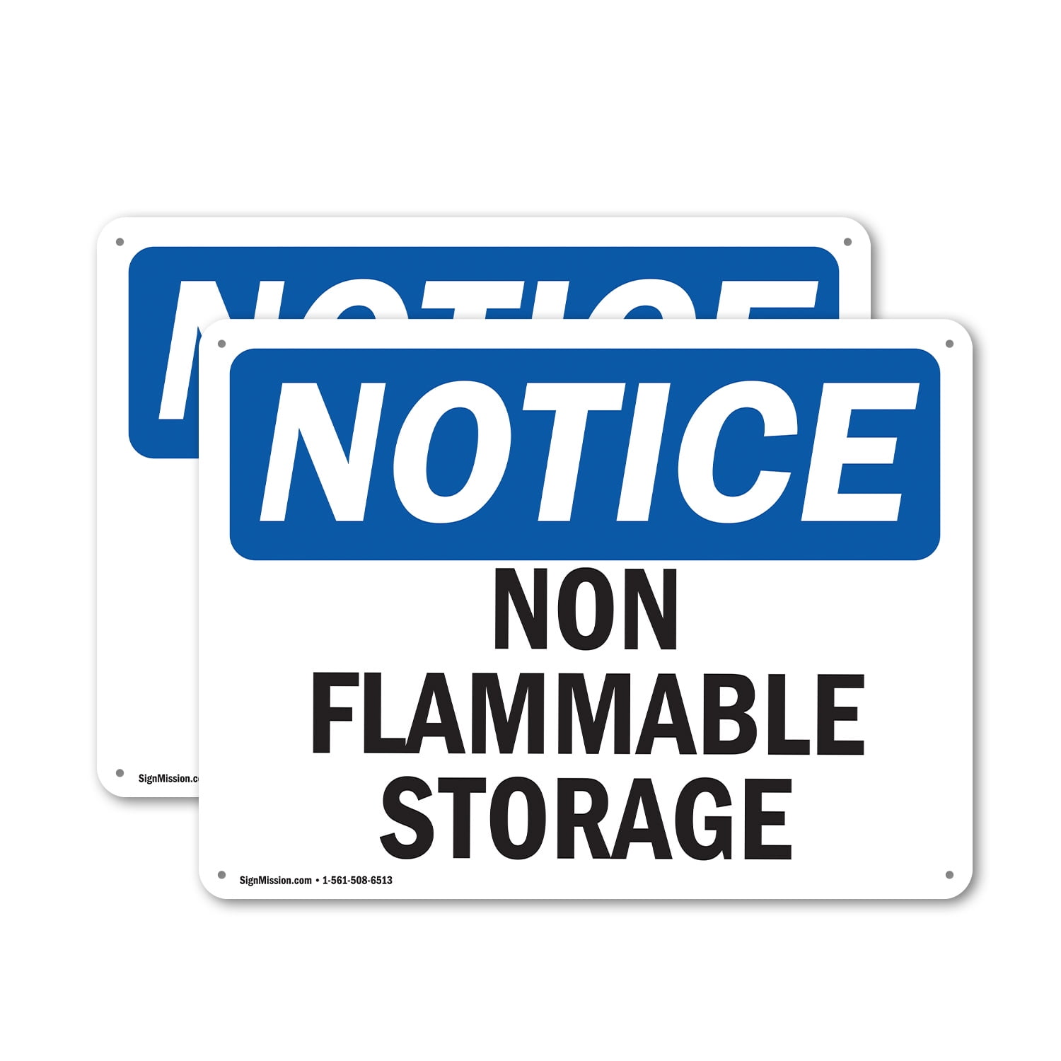 (2 Pack) Non Flammable Storage OSHA Notice Sign 18 Inch X 12 Inch ...