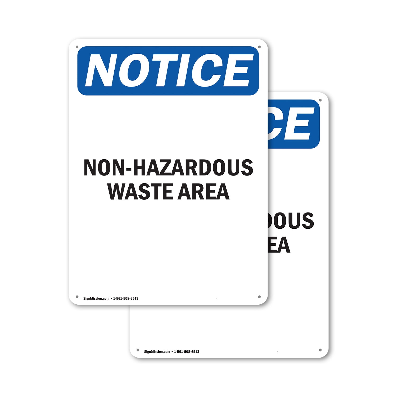 (2 Pack) Non-Hazardous Waste Area OSHA Notice Sign 10 Inch X 14 Inch ...