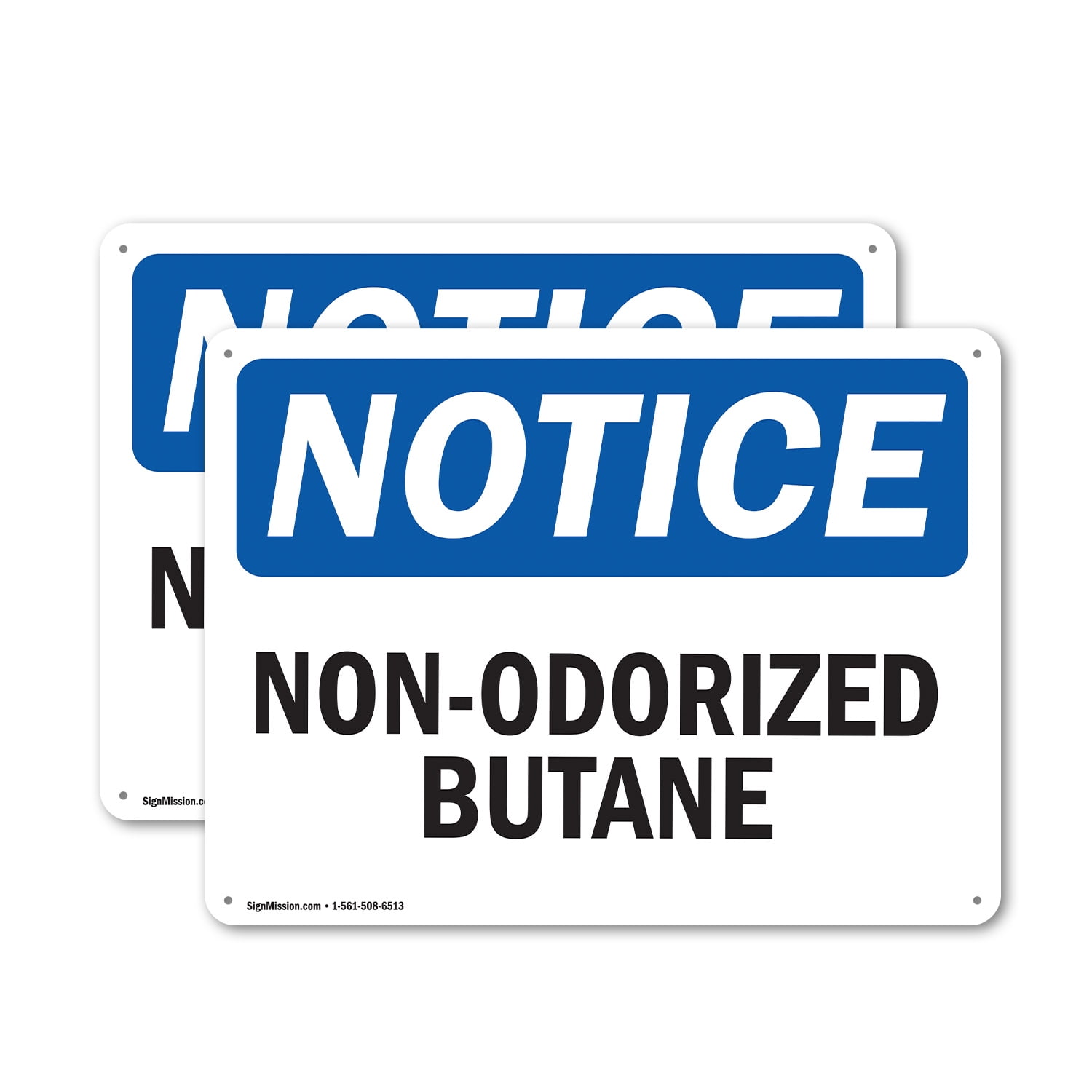 (2 Pack) Non-Odorized Butane OSHA Notice Sign 18 Inch X 12 Inch Indoor ...