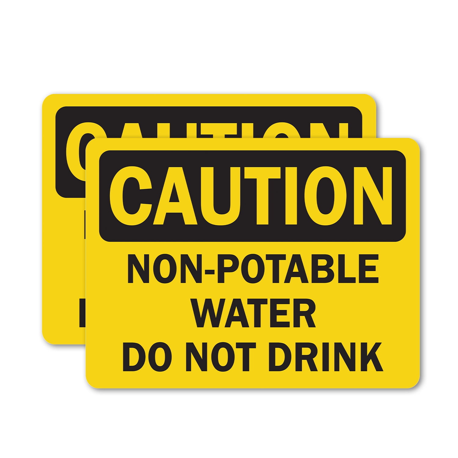 (2 Pack) Non-Potable Water Do Not Drink OSHA Caution Sign 10 Inch X 7 ...