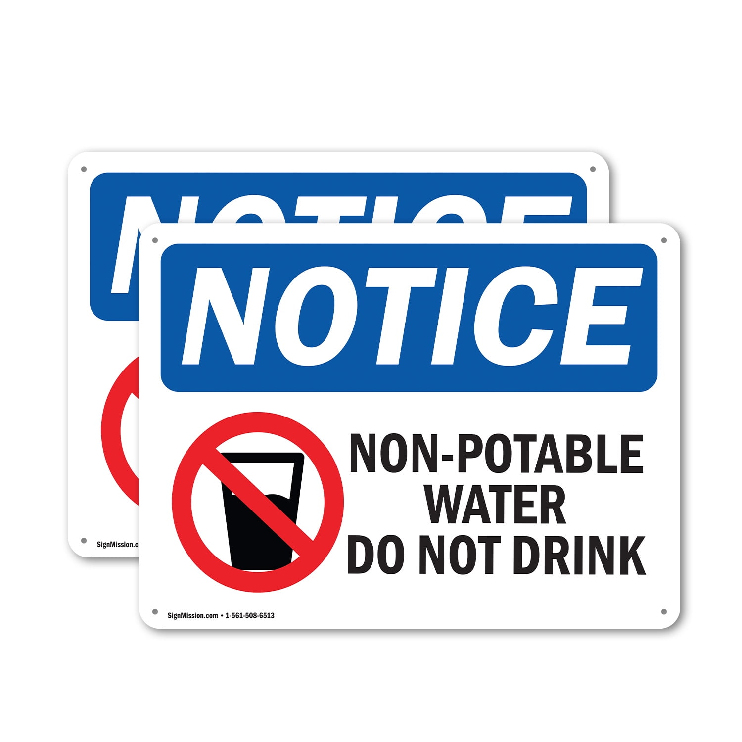 (2 Pack) Non-Potable Water Do Not Drink OSHA Notice Sign 24 Inch X 18 ...