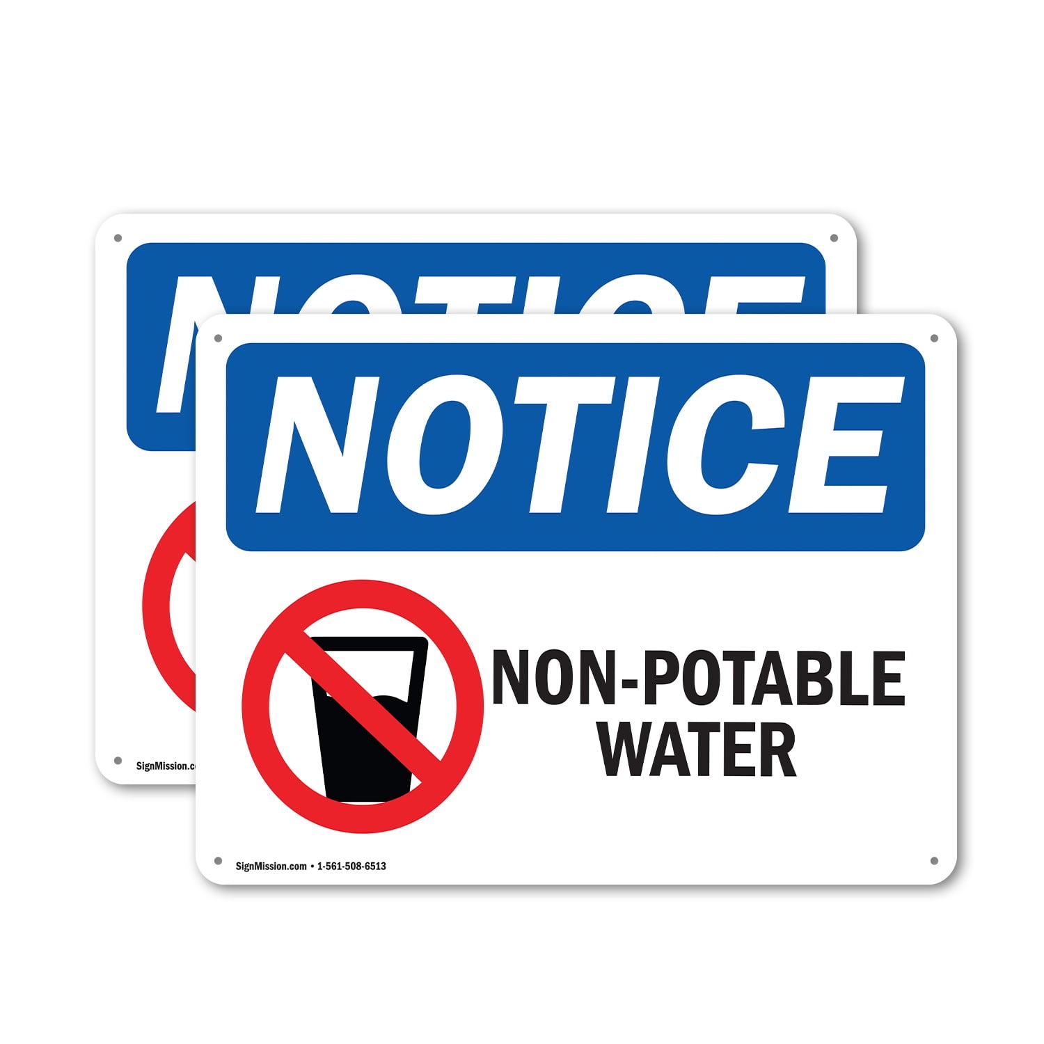 (2 Pack) Non-Potable Water OSHA Notice Sign 10 Inch X 7 Inch Indoor ...