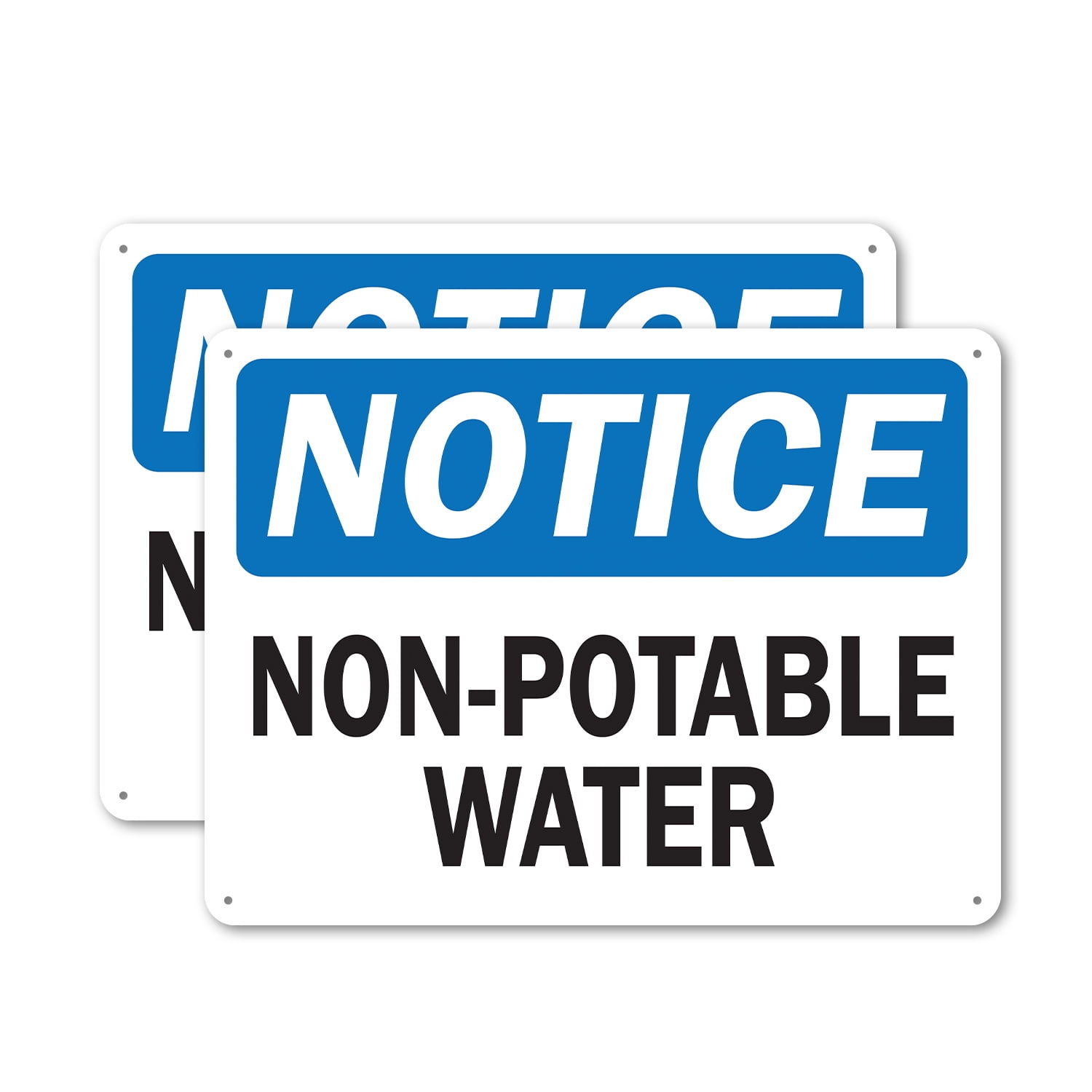 (2 Pack) Non-Potable Water OSHA Notice Sign 14 Inch X 10 Inch Plastic ...