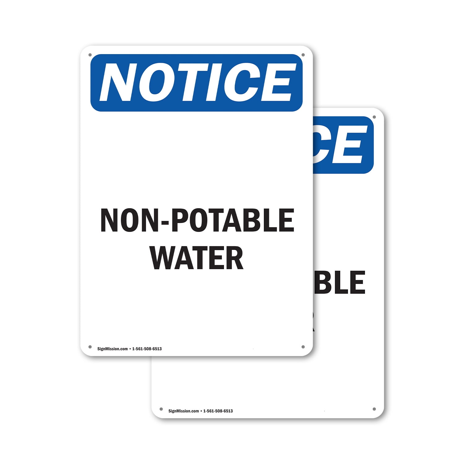 (2 Pack) Non-Potable Water OSHA Notice Sign 7 Inch X 10 Inch Indoor ...