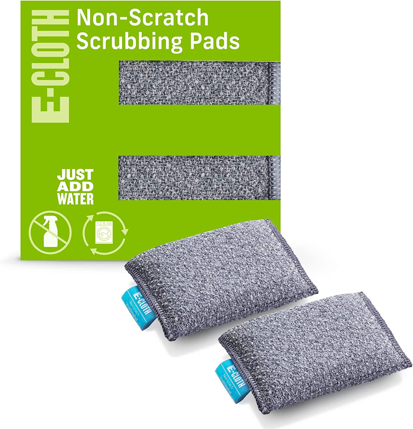 2-Pack Non-Scratch Scrubbing Pads, Microfiber Scrubber and Dish Sponge ...