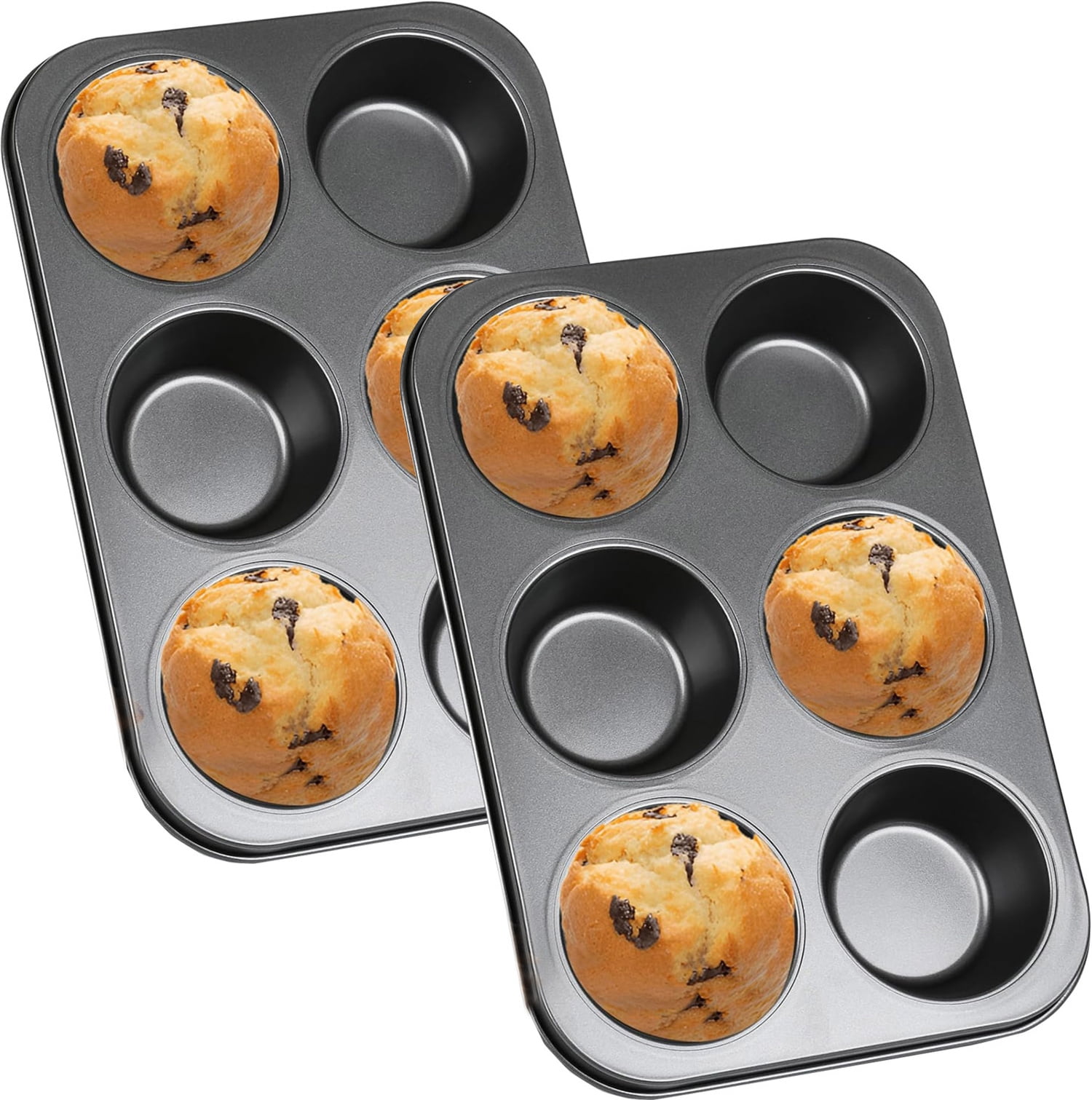 2 Pack Non Stick Baking Tray,Bexikou Carbon Steel Muffin Cake Pan ...