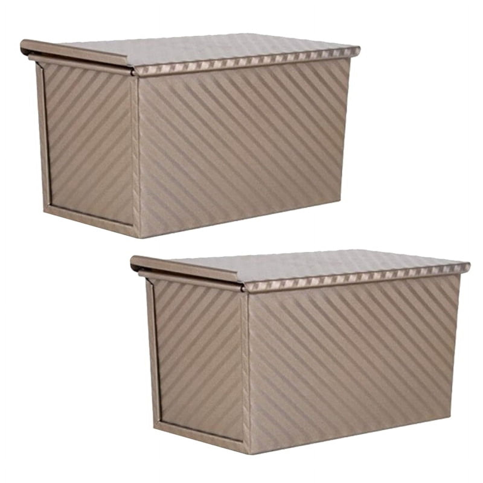 2 Pack Non-Stick Loaf Bread Pan with Lid, Carbon Steel Baking for ...