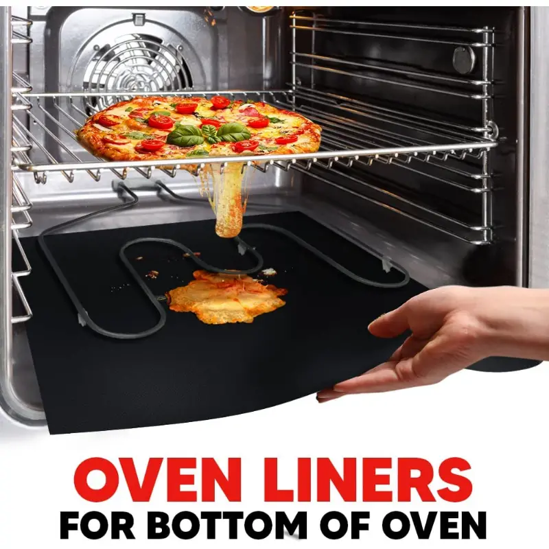 2 Pack Non Stick Oven Liners For Bottom Of Electric Oven Thick Heavy ...