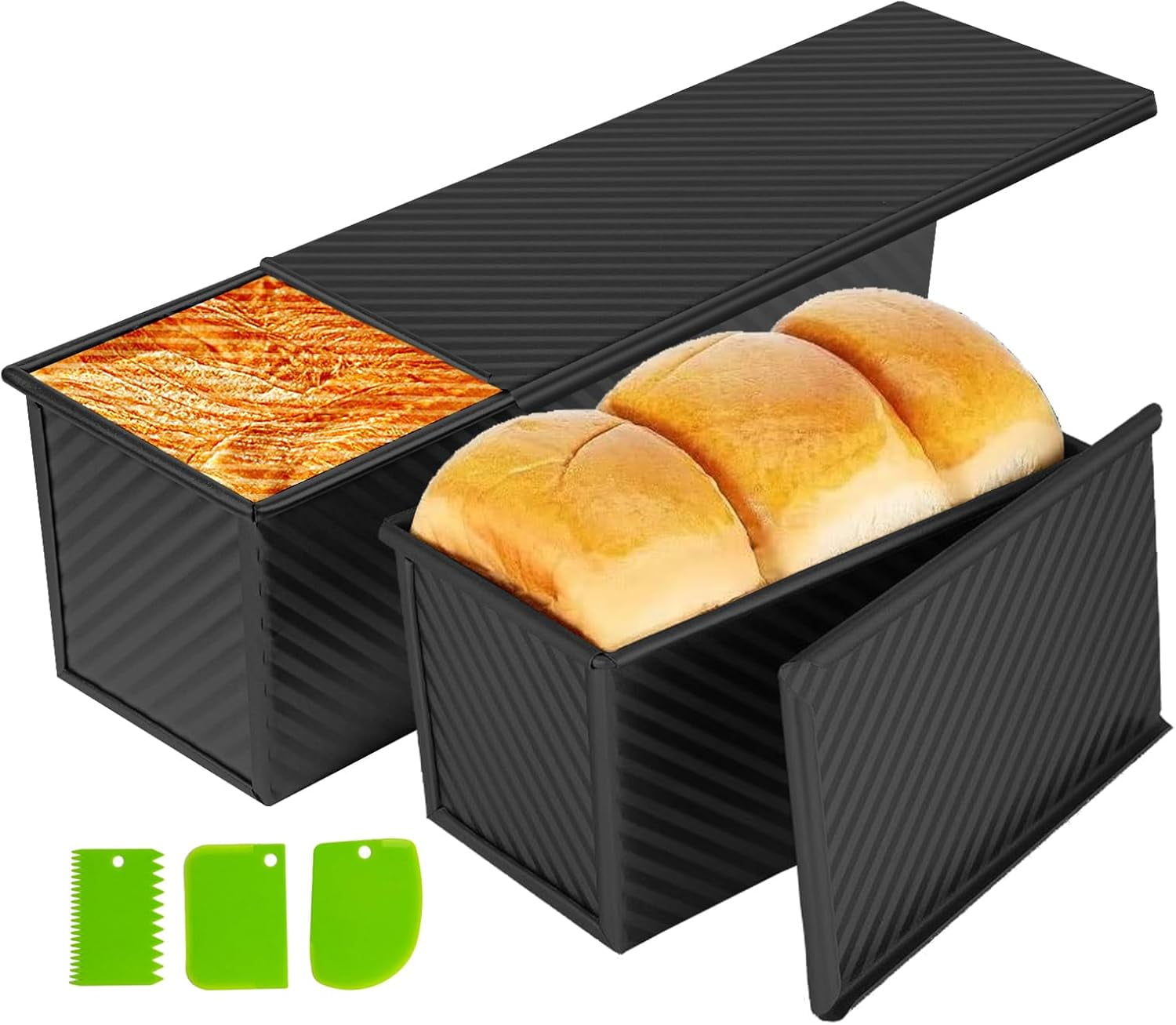 2 Pack Nonstick Sandwich Bread Pan, for Bread, Sandwiches, and Toast ...