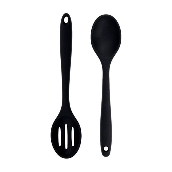 2 Pack Nonstick Silicone Slotted Spoons,High Heat Resistant Serving ...