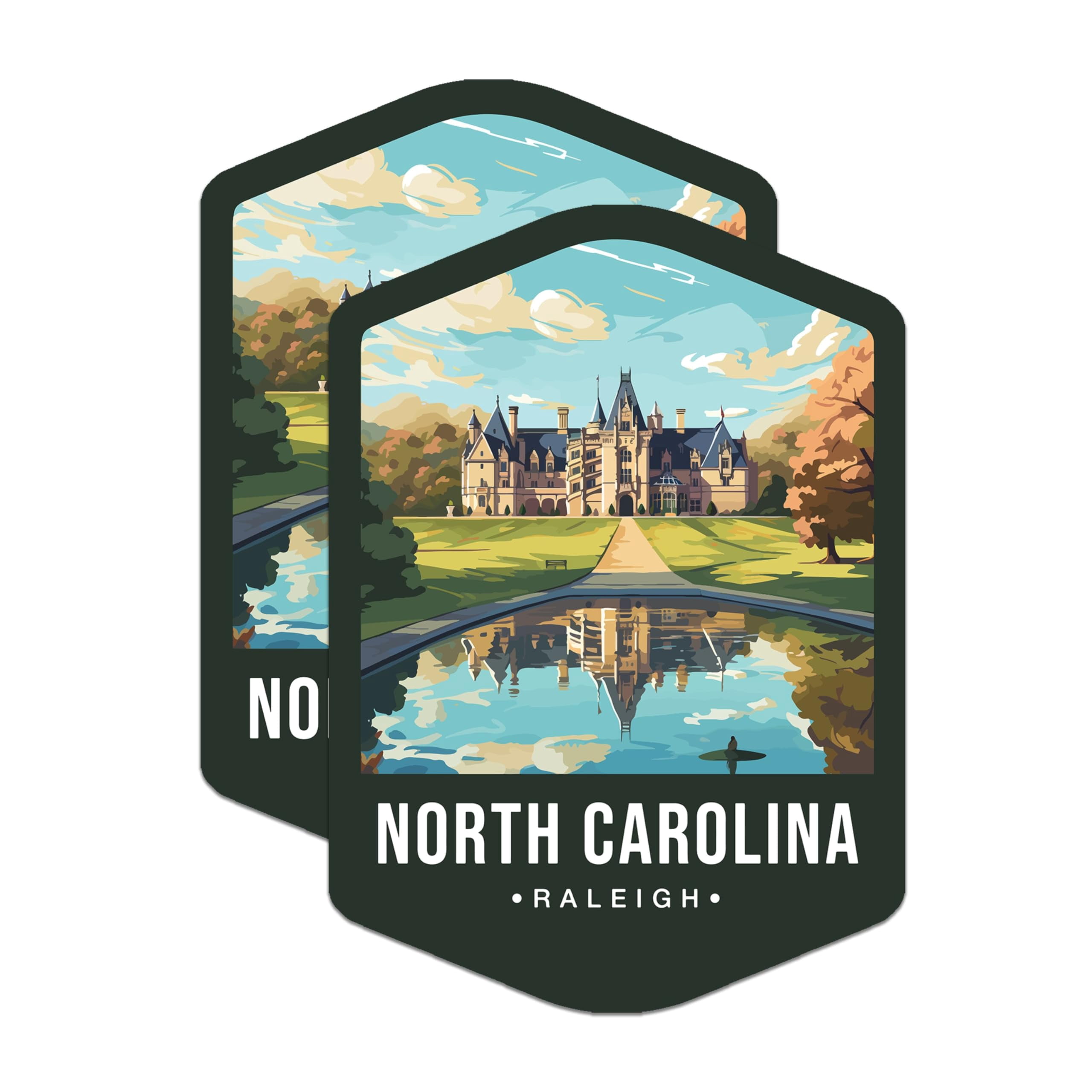 (2 Pack) North Carolina State and Capitol Stickers - Sticker - Choose ...