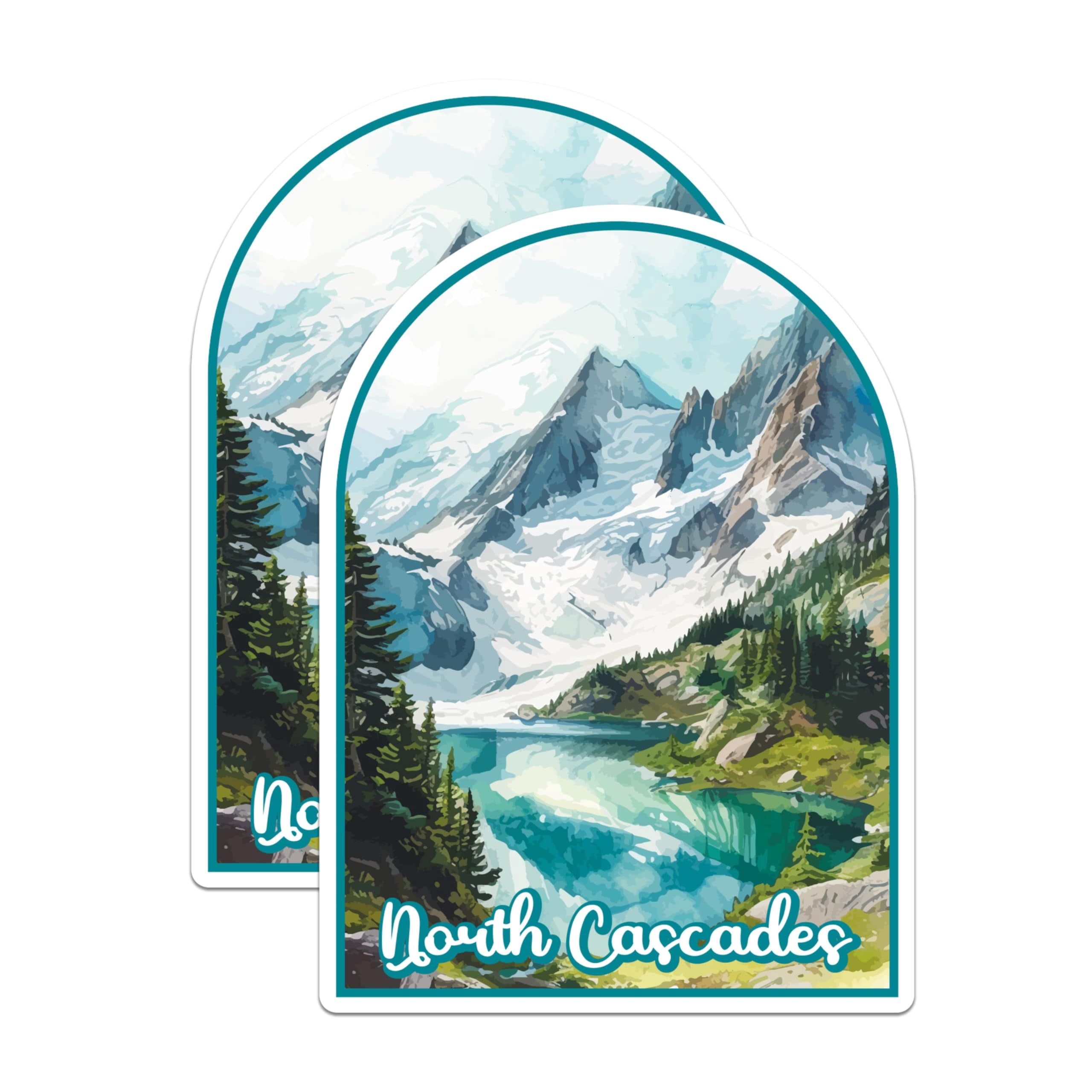 (2 Pack) North Cascades National Park Bumper Sticker - US National Park ...