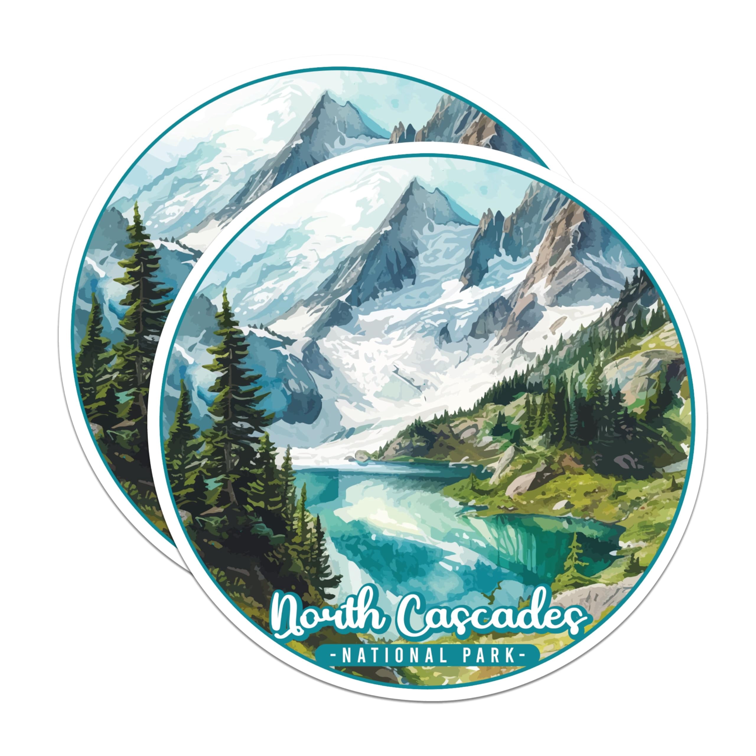 (2 Pack) North Cascades National Park Bumper Sticker - US National Park ...