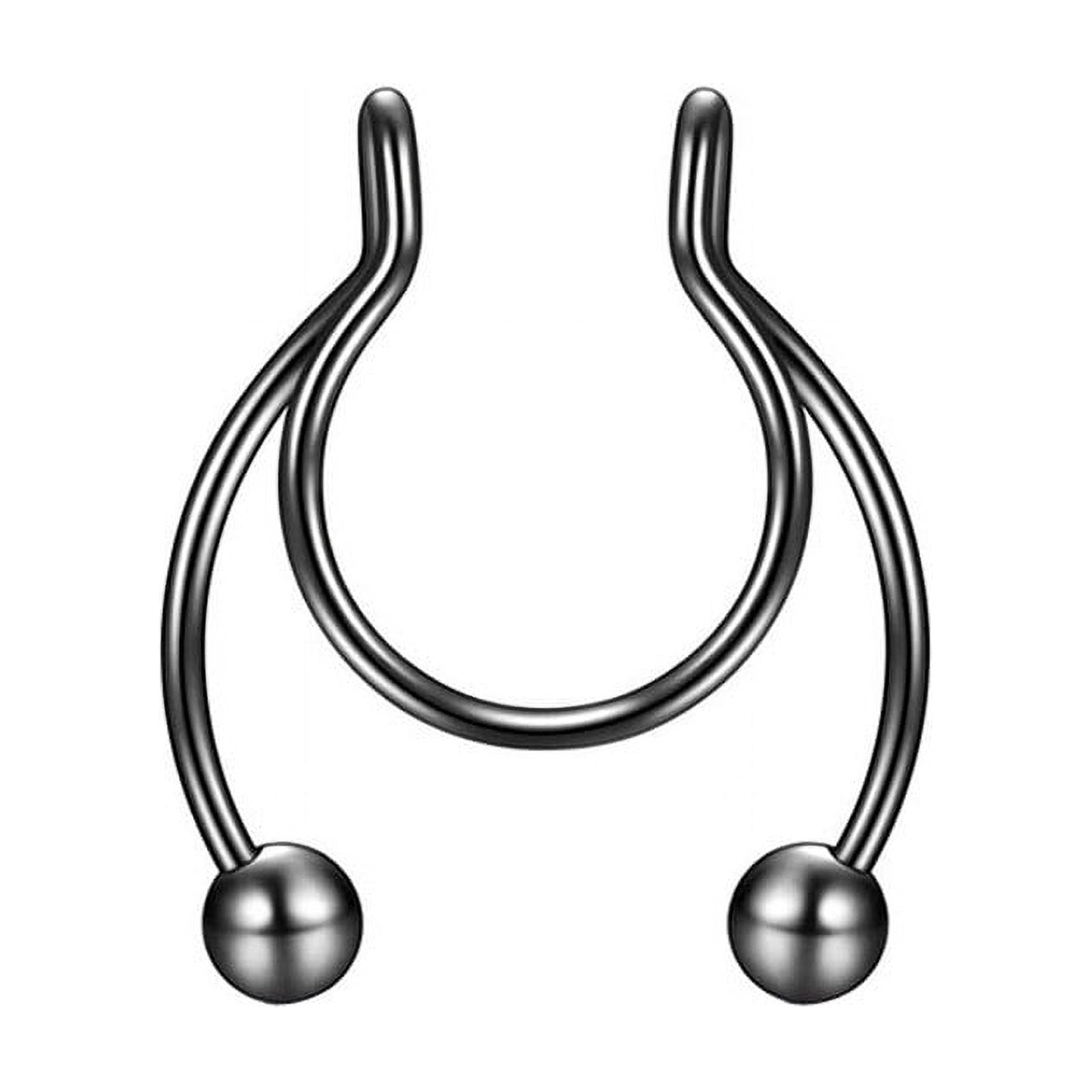 2-Pack, Nose Rings Straight Nose Rings Hoop 18 Gauge Non Nose Ring Clip ...