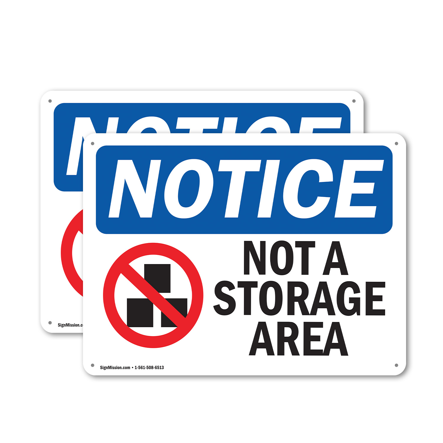 (2 Pack) Not A Storage Area OSHA Notice Sign 18 Inch X 12 Inch Indoor ...