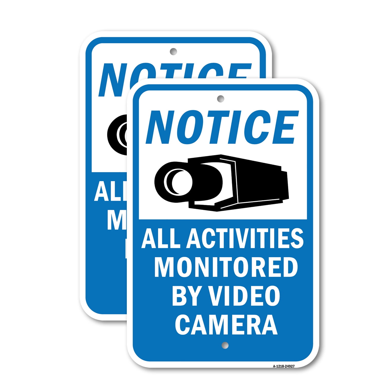 (2 Pack) Notice All Activities Monitored By Video Camera | 18" X 24 ...