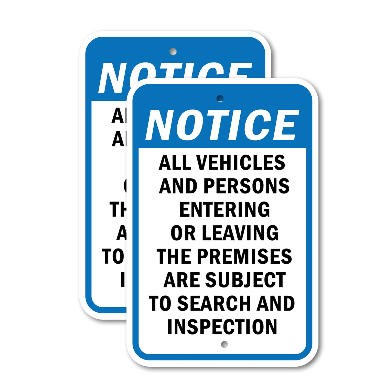 (2 Pack) Notice All Vehicles And Persons Entering Or Leaving The ...