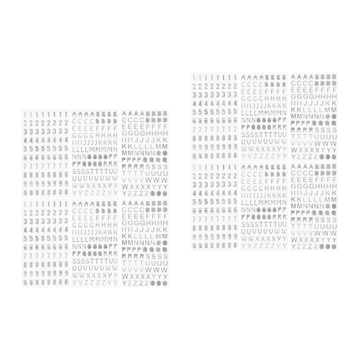 2 Pack Numbered Gold Stickers English Alphabet Beautiful Creative ...