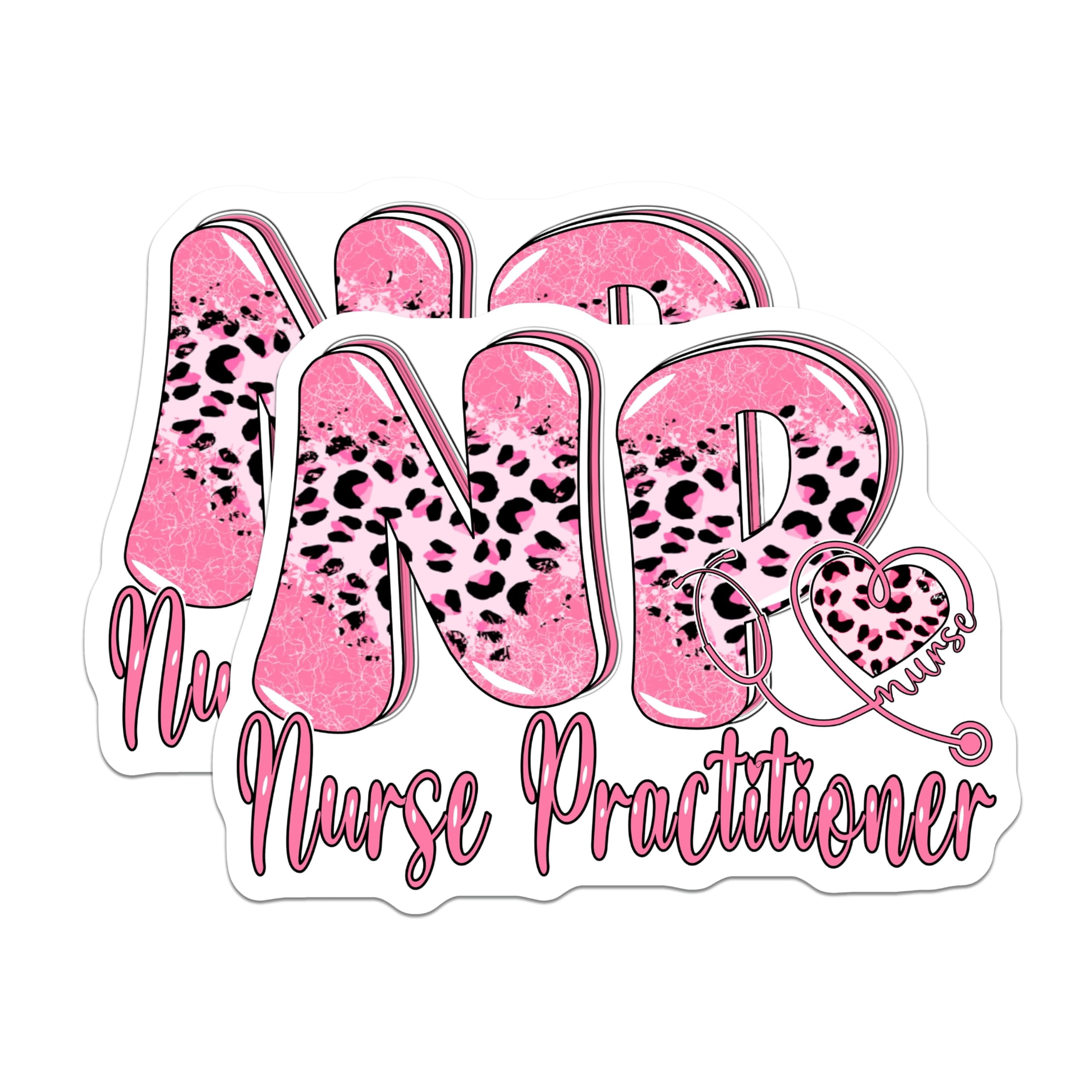 (2 Pack) Nurse Practitioner Magnets - Pink Leopard Print - Healthcare ...