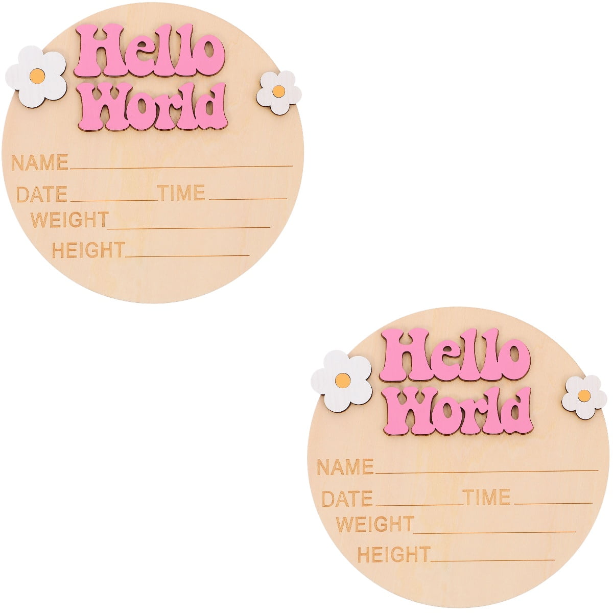 2 Pack Nursery Baby Announcement Sign Personalized Board Born Mother ...