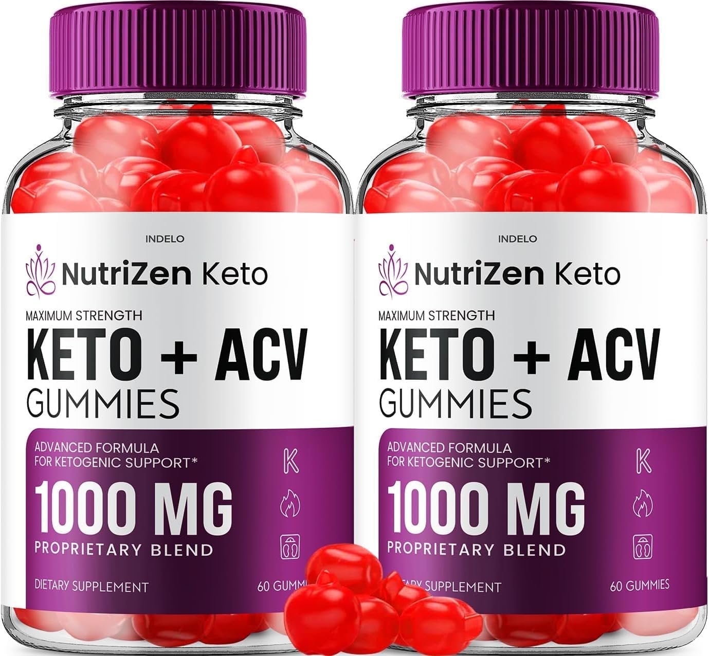 2 Pack NutriZen Keto ACV Gummies - Advanced Formula Nutri Zen Keto Plus ACV Gummies Apple Cider ...