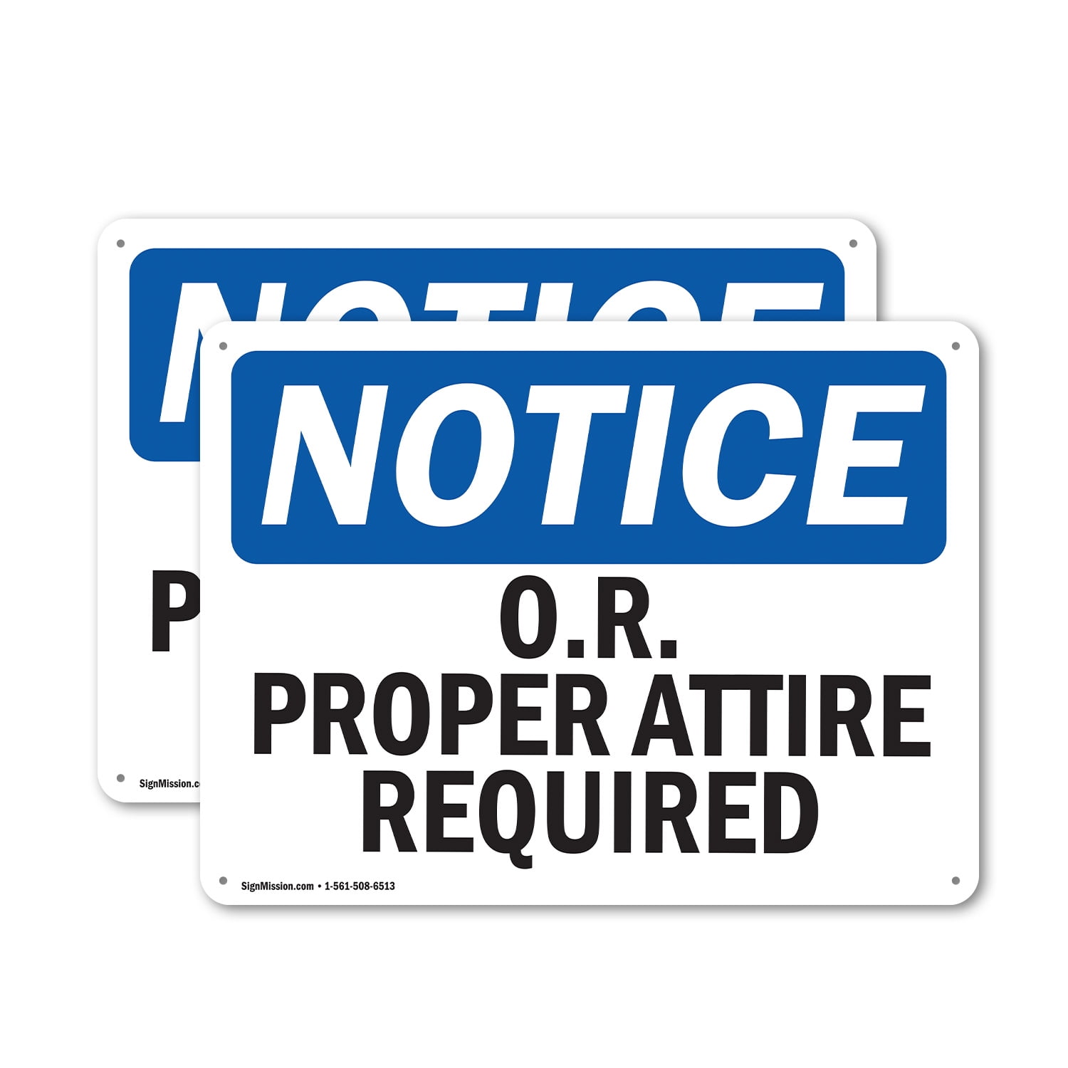 (2 Pack) O.R. Proper Attire Required OSHA Notice Sign 18 Inch X 12 Inch ...
