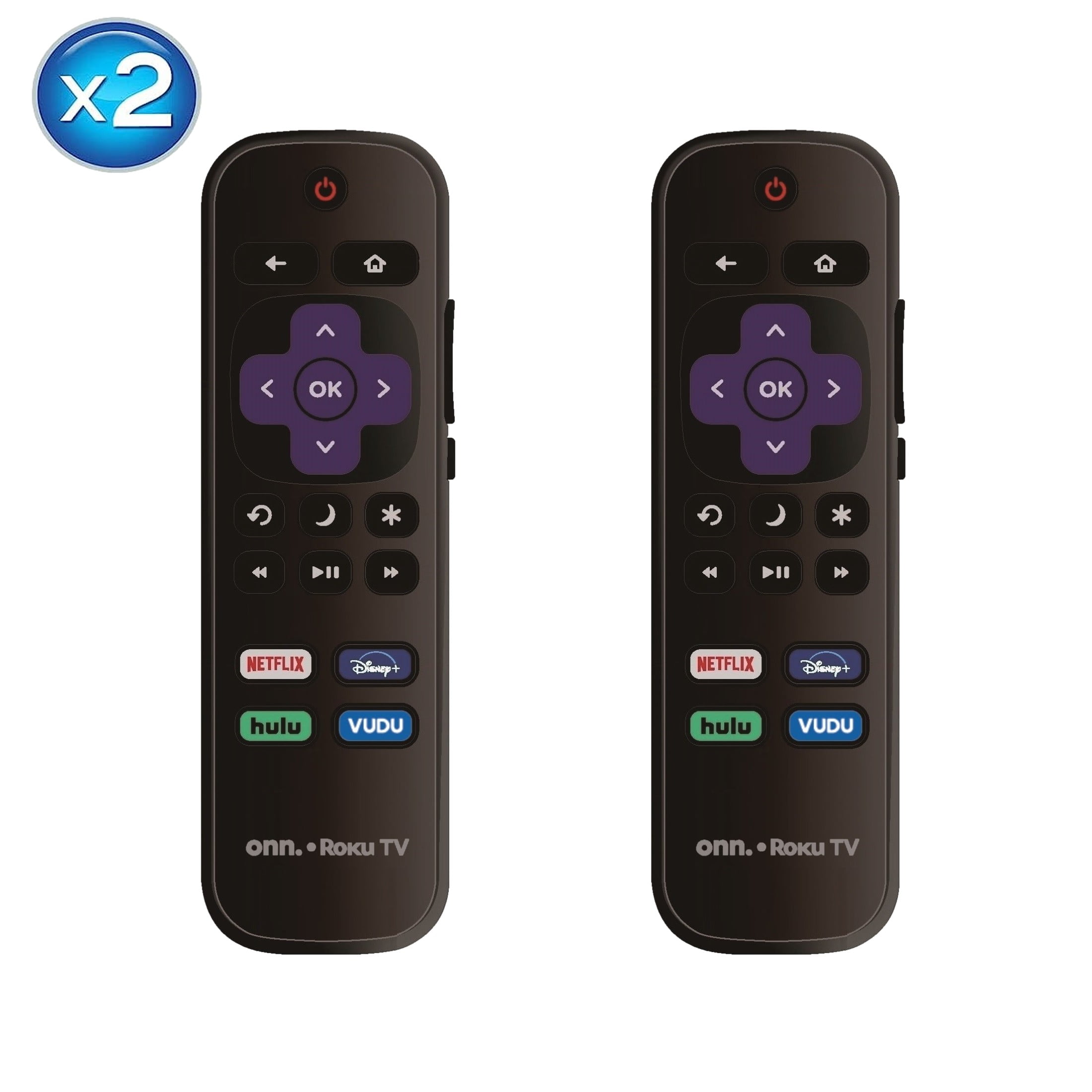 2 Pack - OEM Replacement Remote Control for All ONN. Roku TV Smart 4K ...
