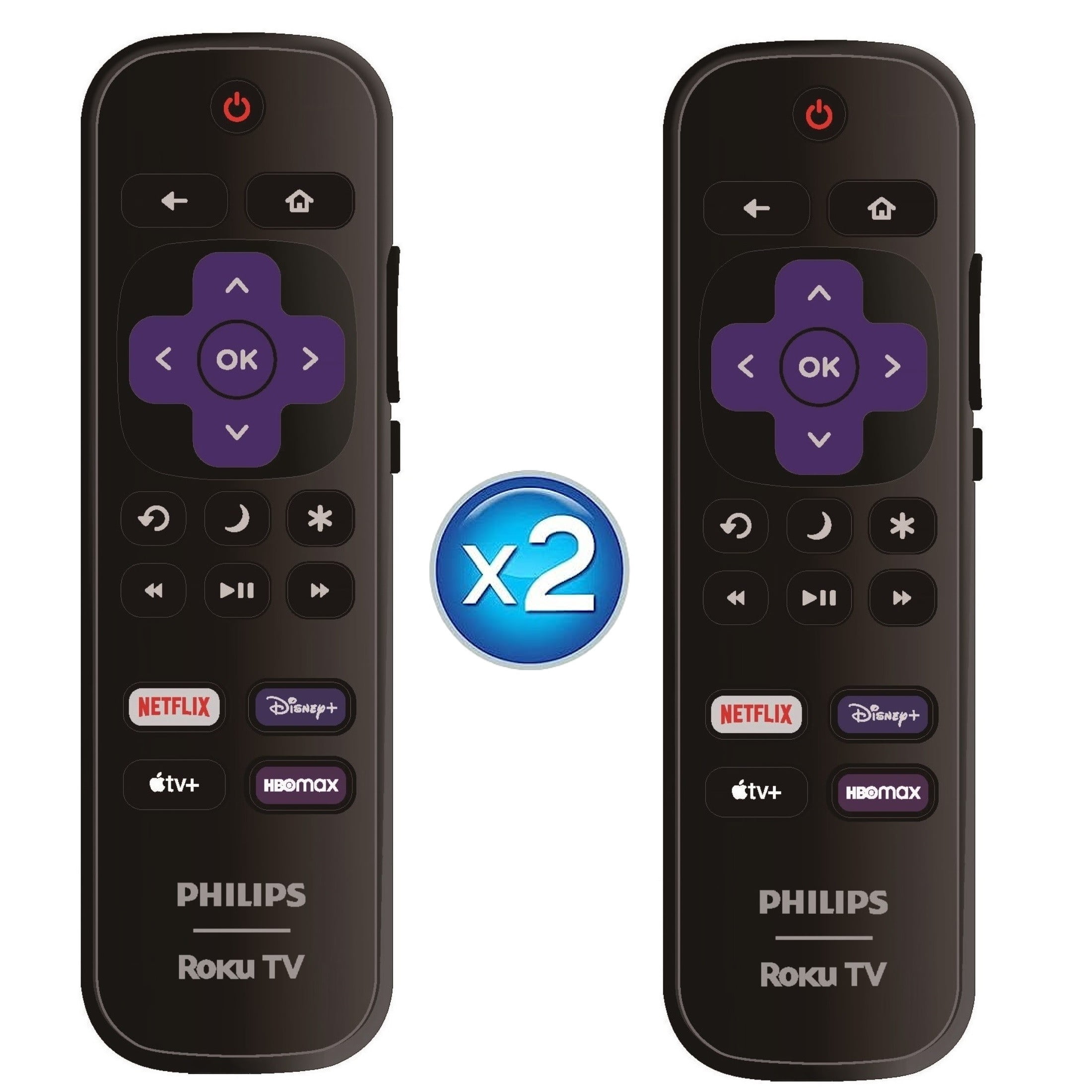 2 Pack - OEM Replacement Remote Control for All Philips Roku Smart TVs ...