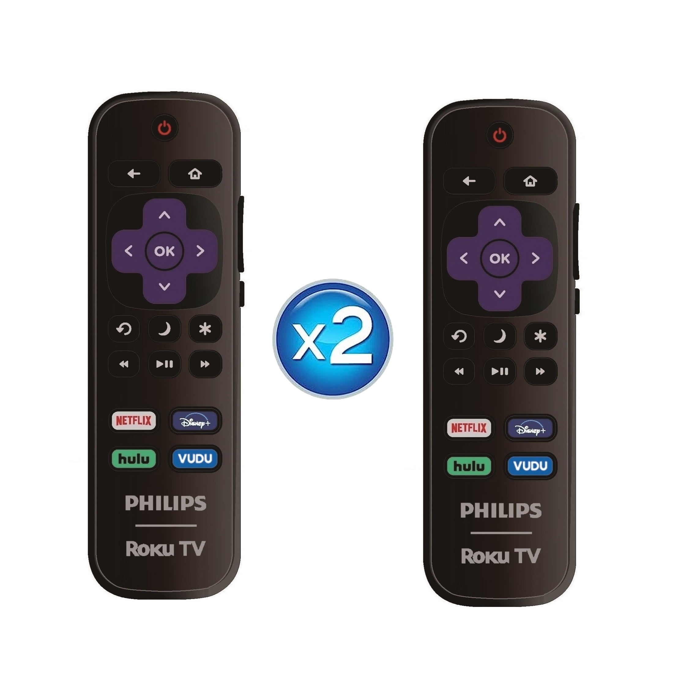 2 Pack - OEM Replacement Remote Control for All Philips Roku Smart TVs ...