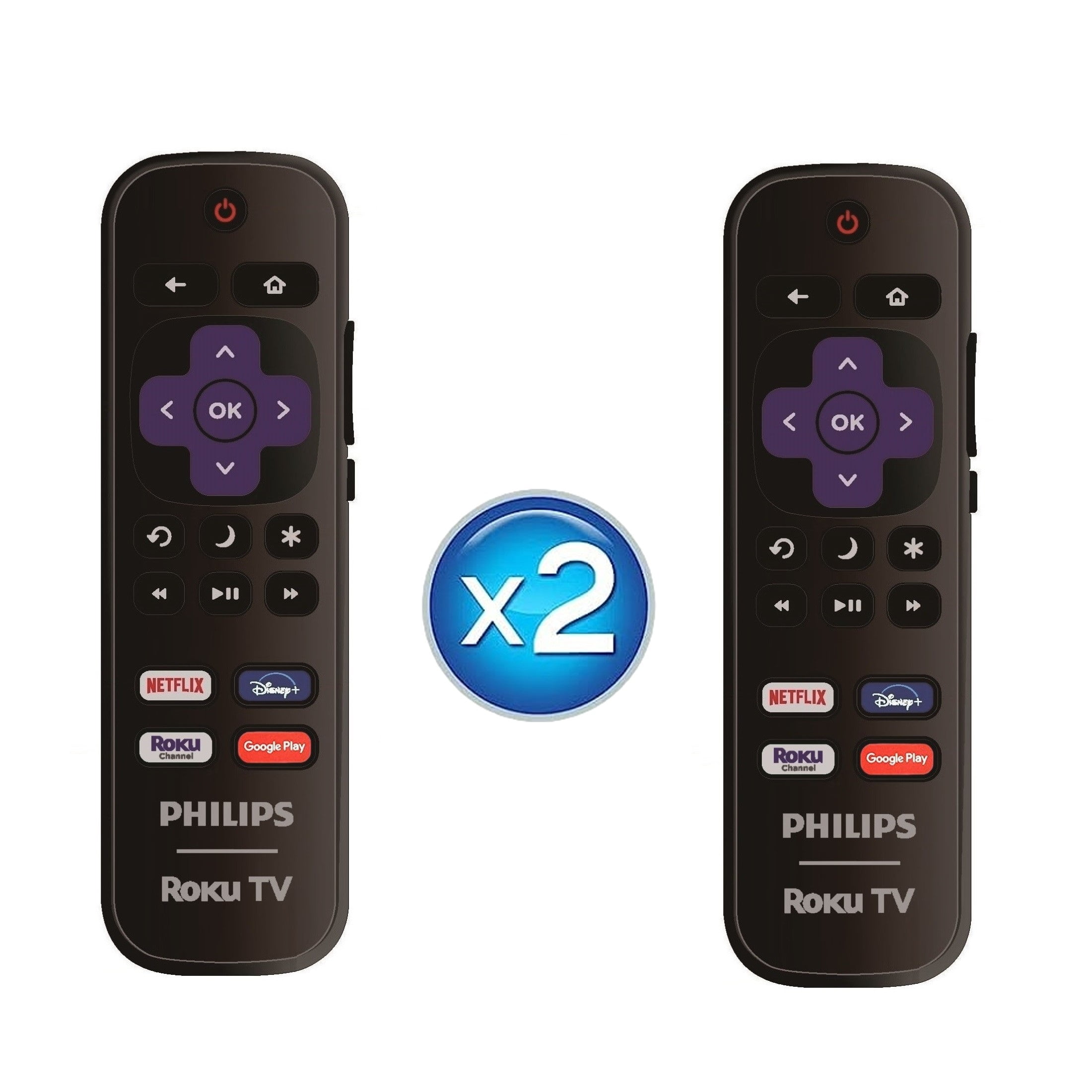 2 Pack - OEM Replacement Remote Control for All Philips Roku Smart TVs ...