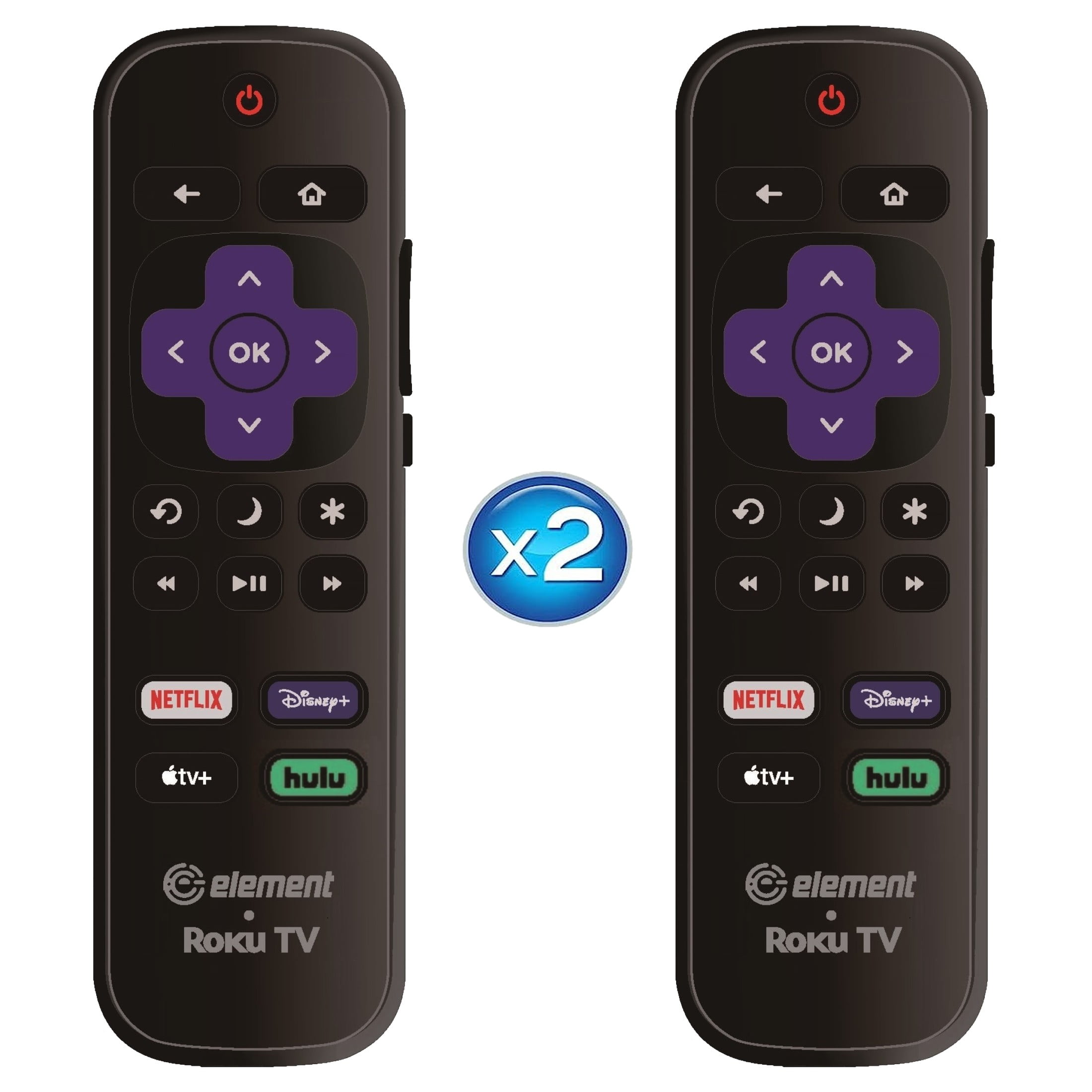 2 Pack - OEM Replacement Remote Control fit for All Element Roku TV ...