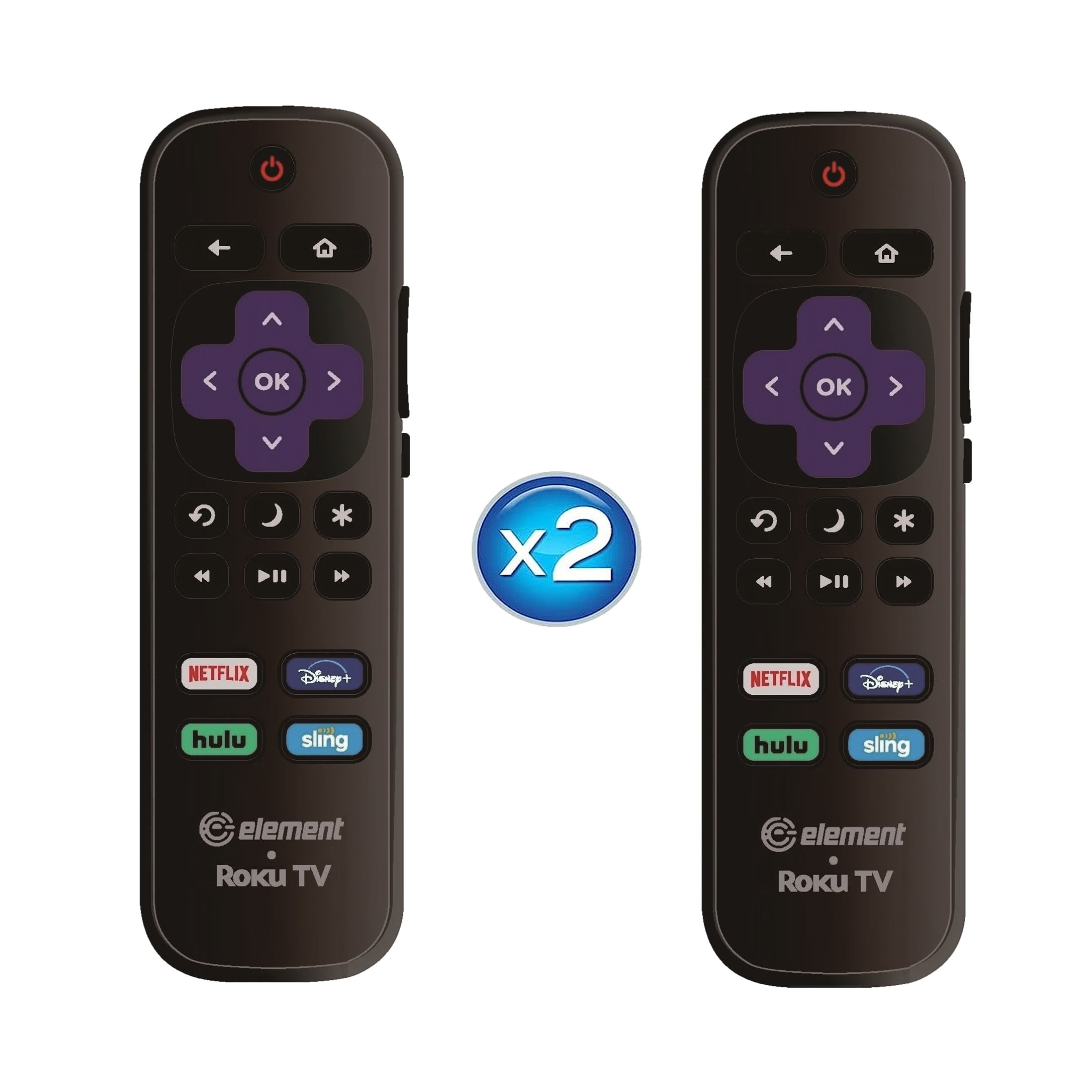 2 Pack - OEM Replacement Remote Control fit for All Element Roku TV ...