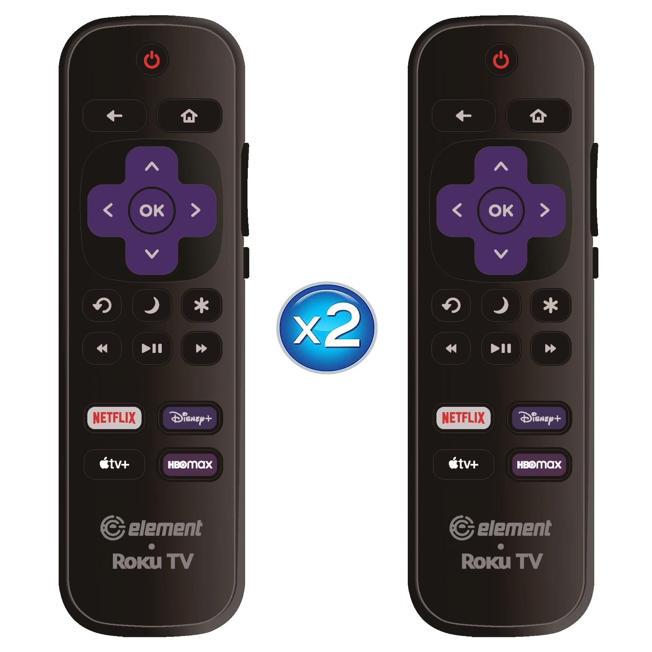 2 Pack - OEM Replacement Remote Control fit for All Element Roku TVs ...