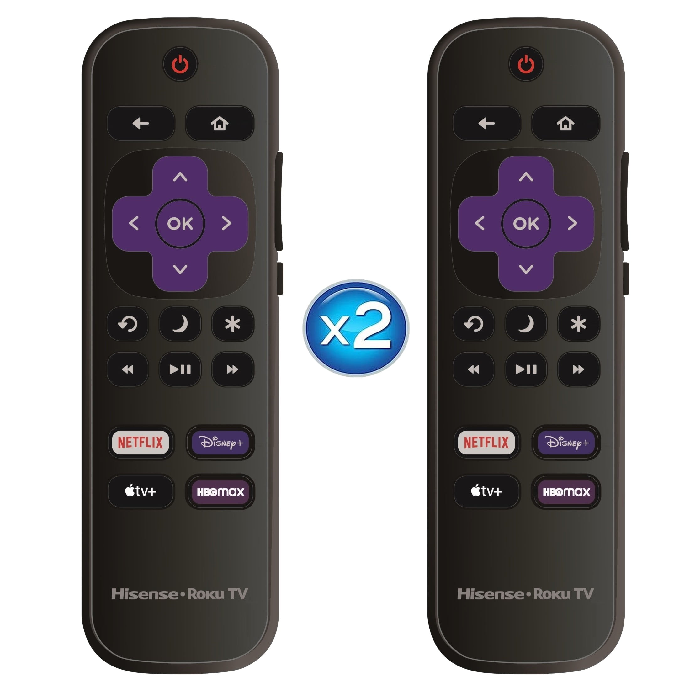 2 Pack - OEM Replacement Remote Control fit for All Hisense Roku TV ...