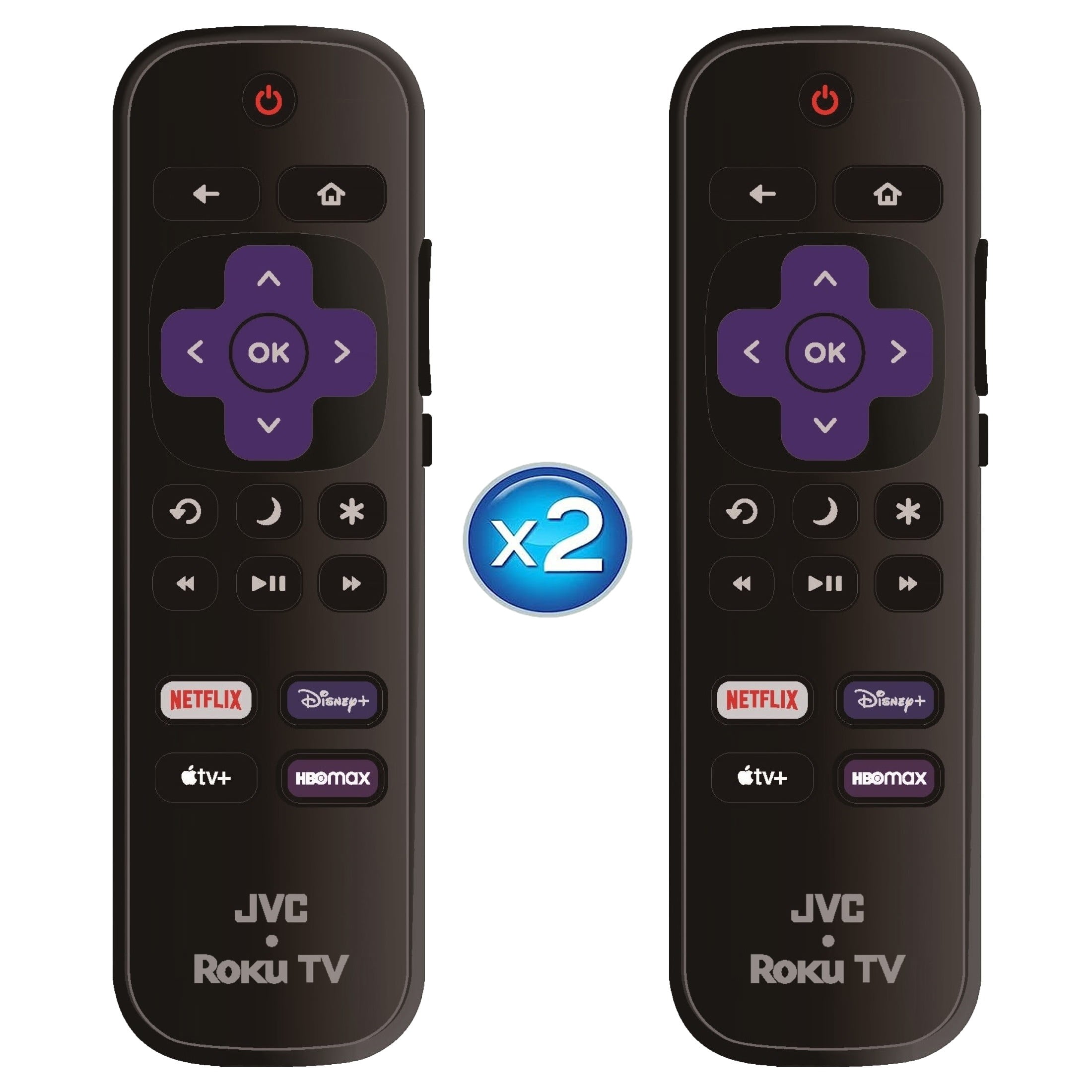 2 Pack - OEM Replacement Remote Control fit for All JVC HDR Roku Smart ...