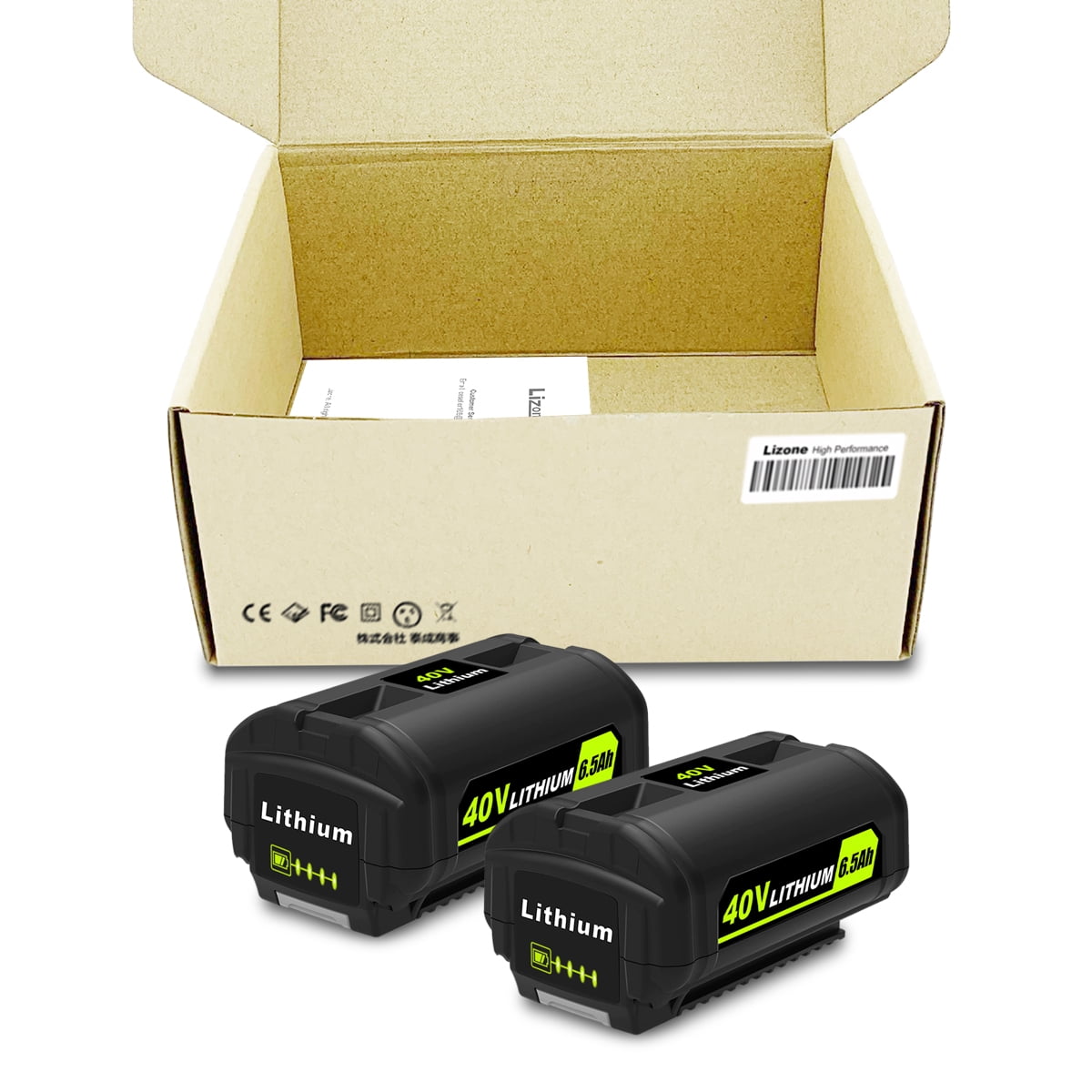 2 Pack OP4040 40V 6.5Ah Battery Replacement for Ryobi 40V 4Ah Battery ...