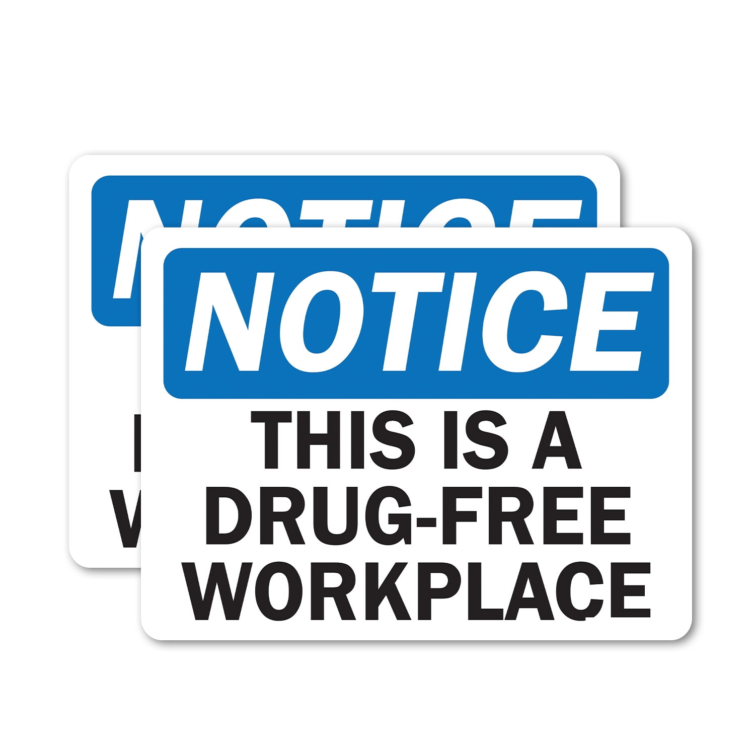 (2 Pack) OSHA Notice Decal - Drug-Free OSHA Notice Sign 24 Inch X 18 ...