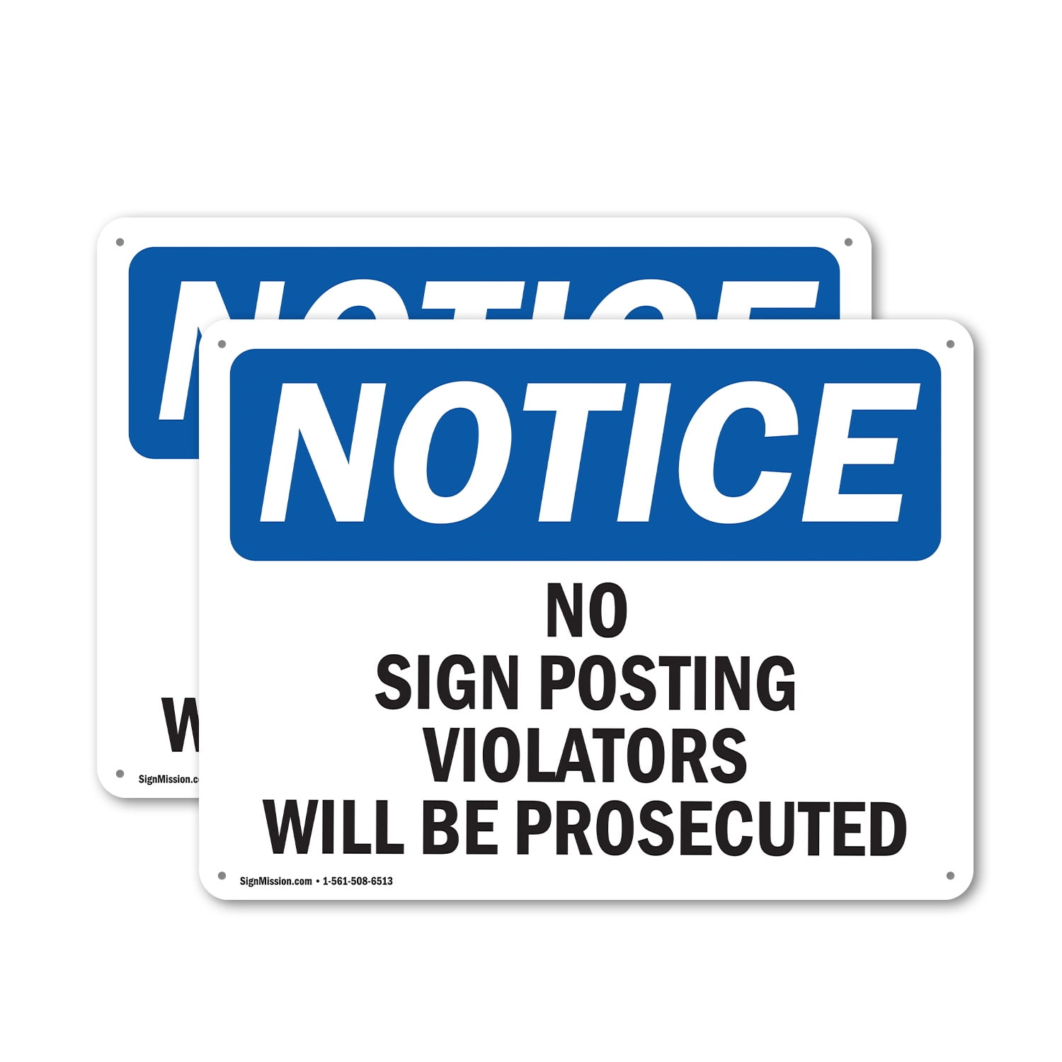 (2 Pack) No OSHA Notice Sign 14 Inch X 10 Inch Indoor / Outdoor Rust ...