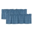 2 Pack Ocean Blue Checkered Valance for Window Modern Minimalist ...