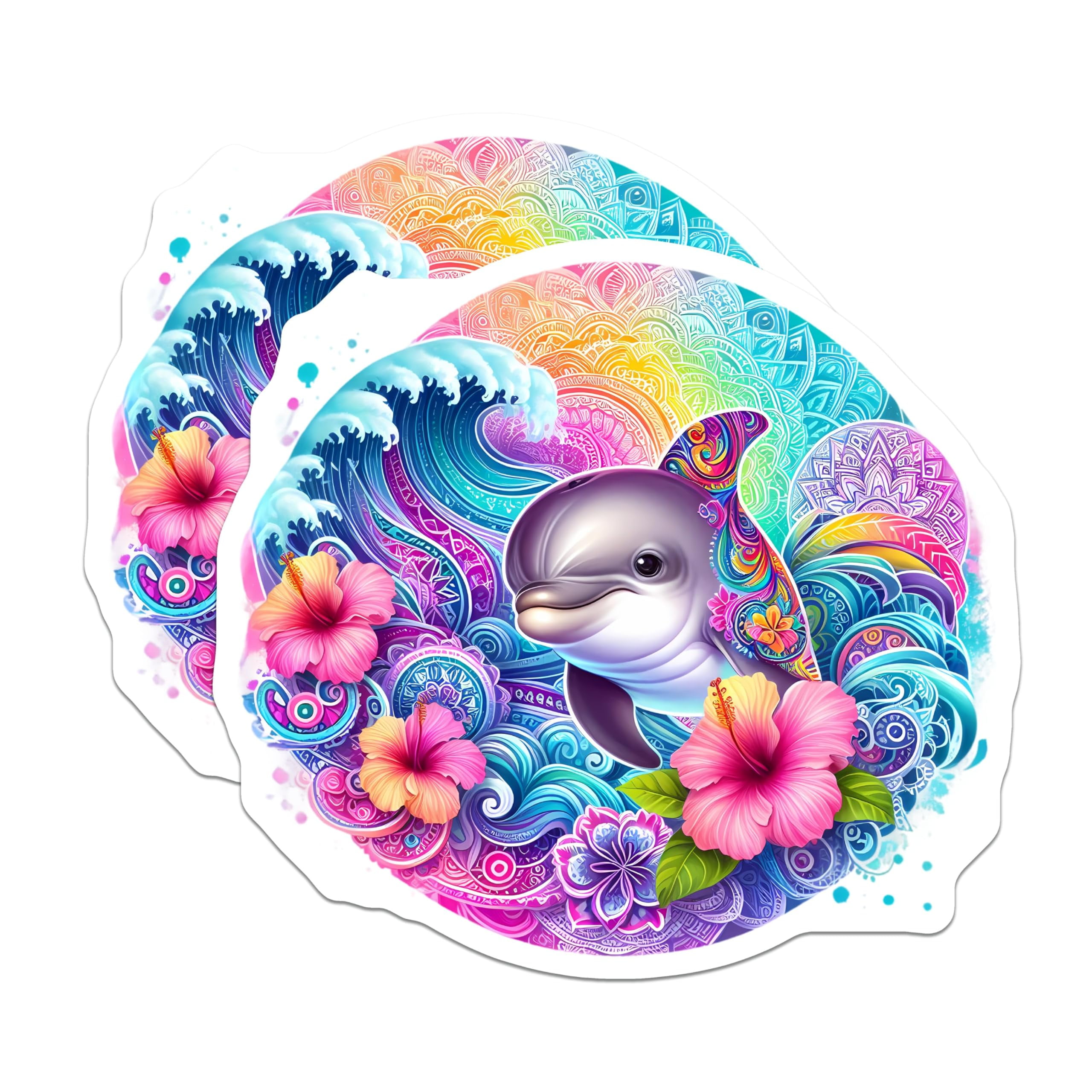 (2 Pack) Ocean Sea Life Magnet - Colorful Dolphin Decor - 5" On Longest ...