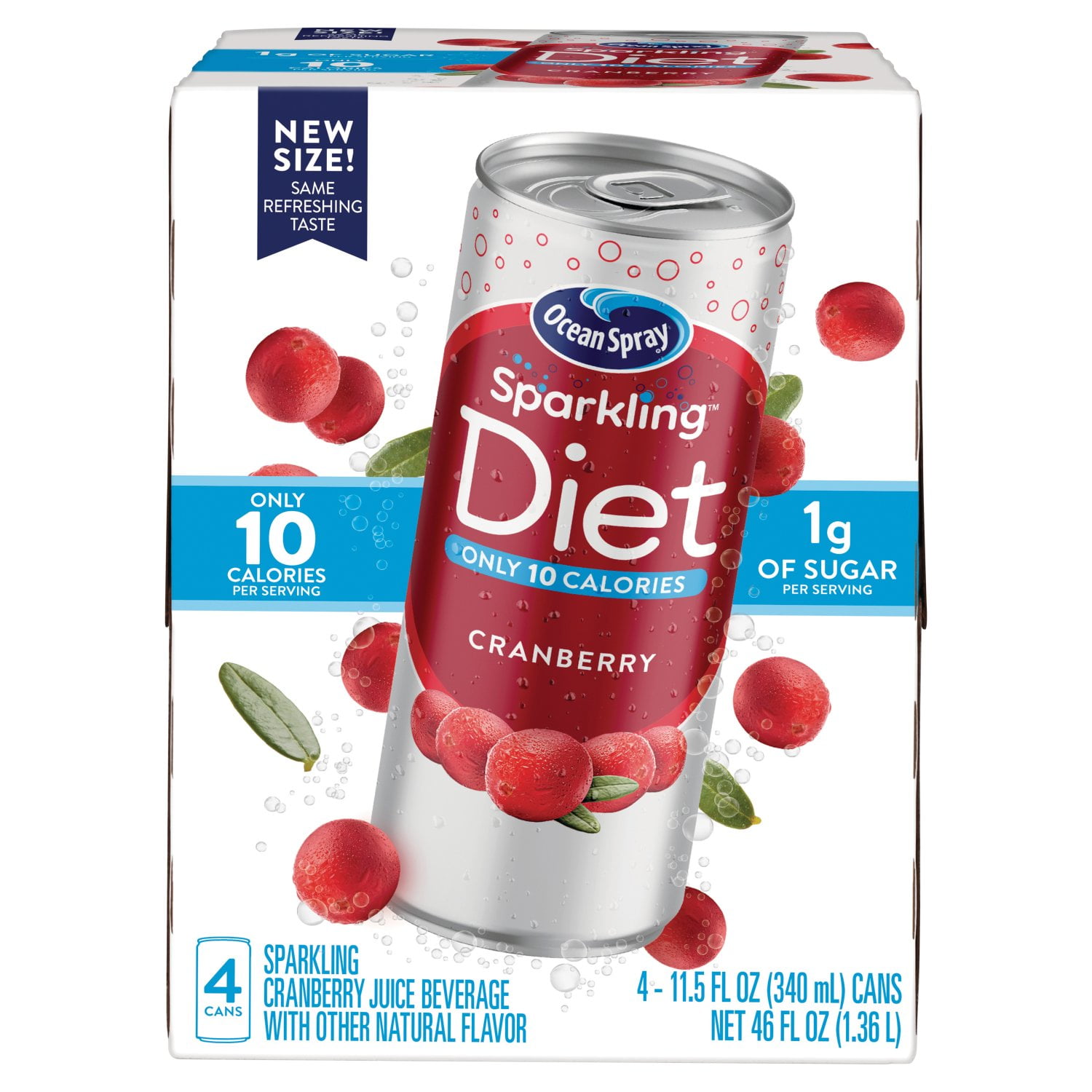 2 Pack - Ocean Spray Diet Sparkling Cranberry Cocktail 4pk 46 oz ...
