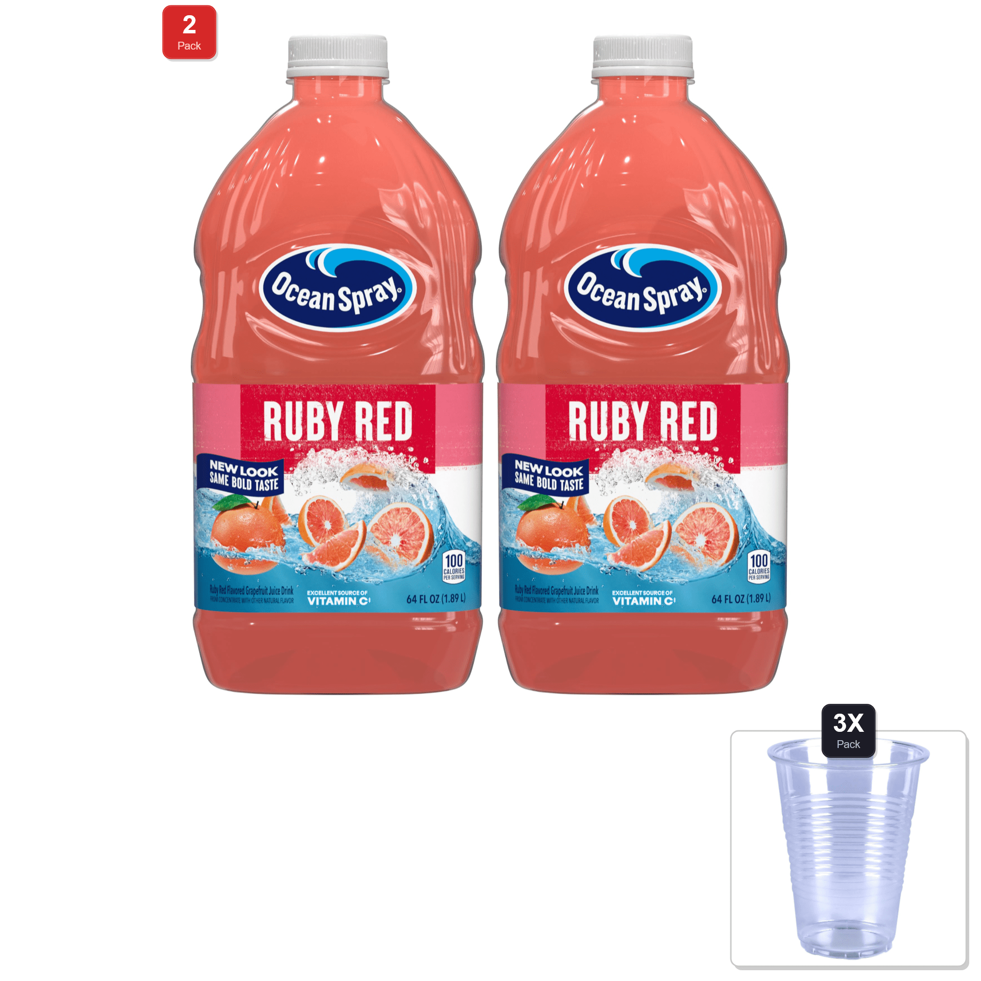 2 Pack | Ocean Spray Ruby Red Grapefruit Juice Drink, 64 Fl Oz Bottle ...