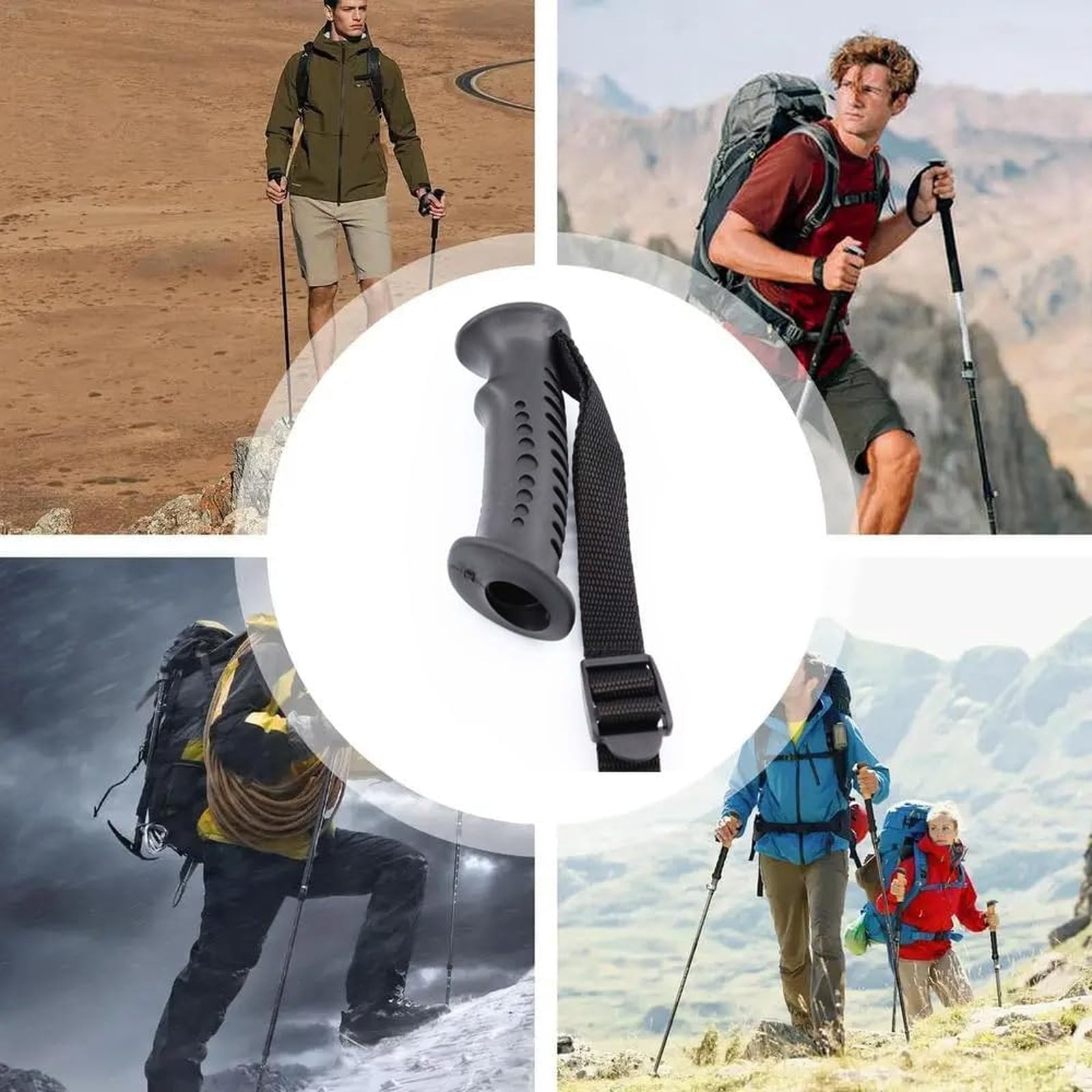 2-Pack Of Trekking Pole Handle Replacement Rubber Sleeve Adapters For ...