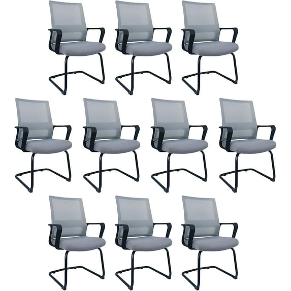 2 Pack Office Guest Reception Chair Conference Chairs Mesh Mid Back ...