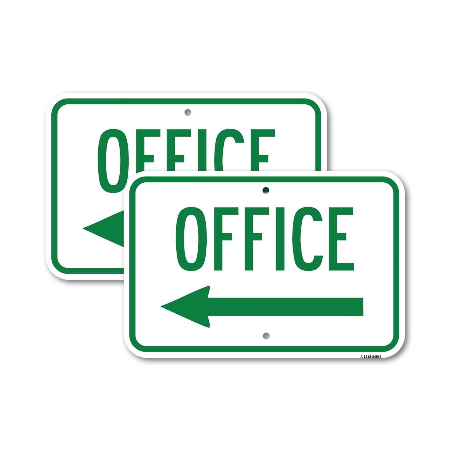 (2 Pack) Office With Left Arrow | 18" X 24" Heavy-Gauge Aluminum Sign ...