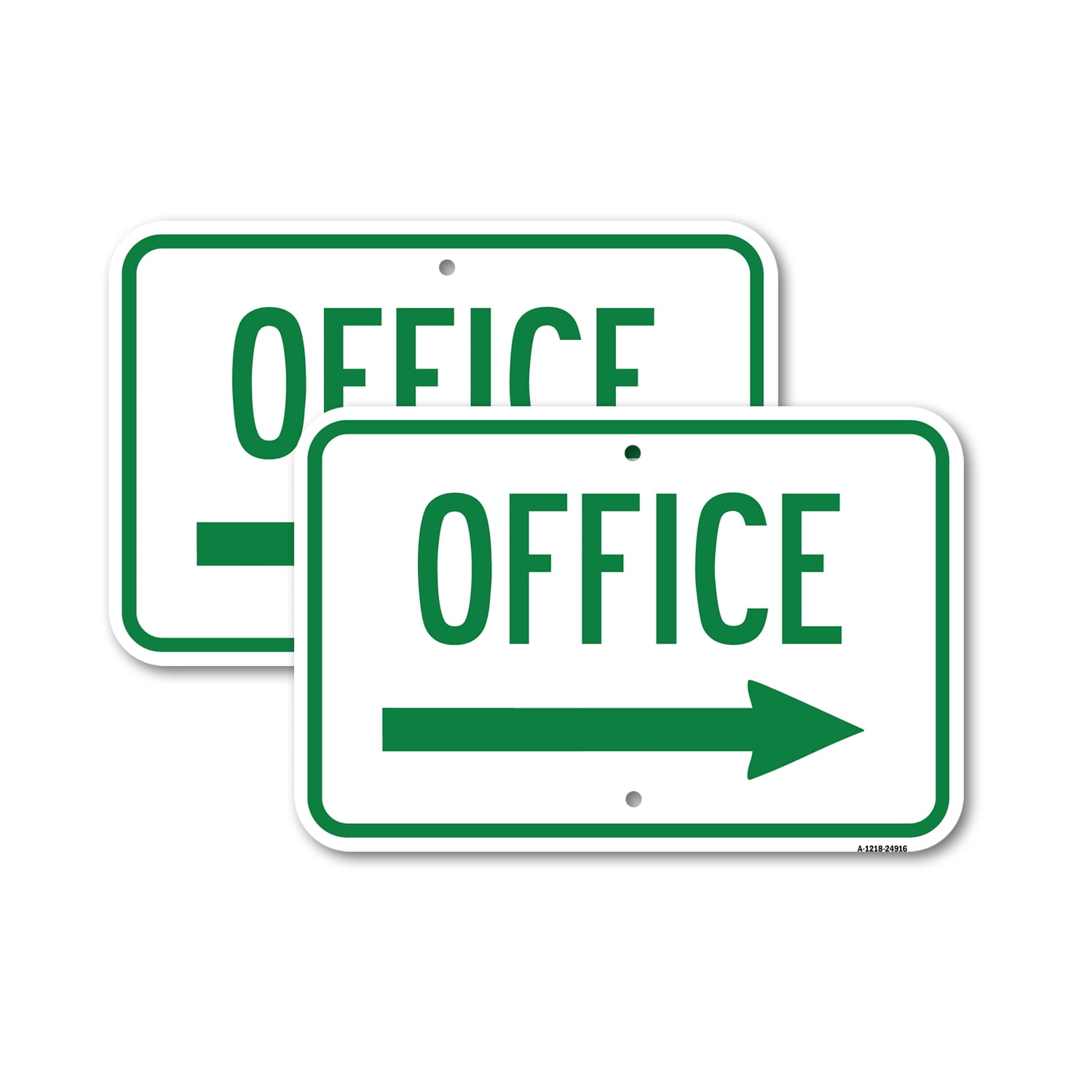 (2 Pack) Office With Right Arrow | 18" X 24" Heavy-Gauge Aluminum Sign ...
