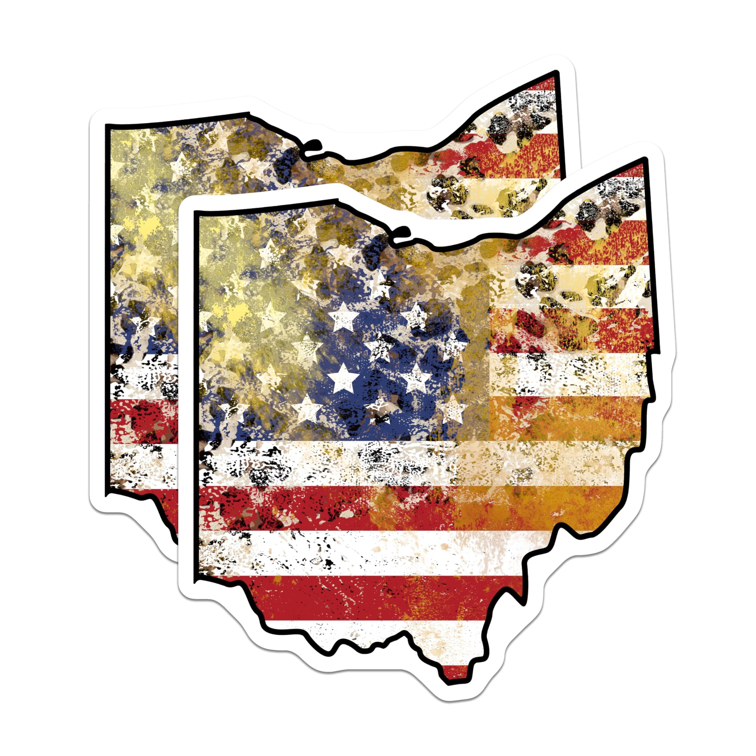 (2 Pack) Ohio Flag Stickers - American State Pride - Buckeye State ...