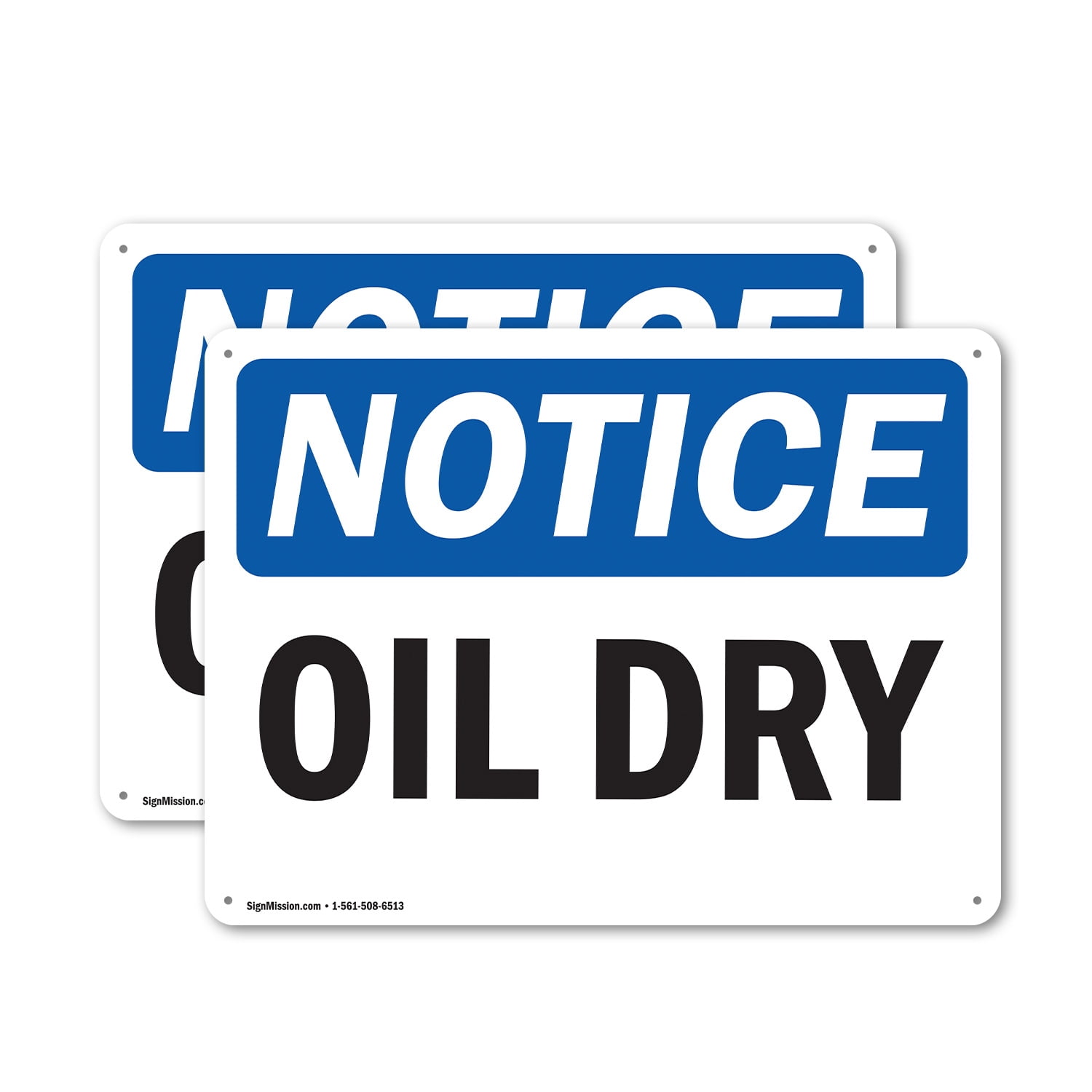 (2 Pack) Oil Dry OSHA Notice Sign 24 Inch X 18 Inch Indoor / Outdoor ...