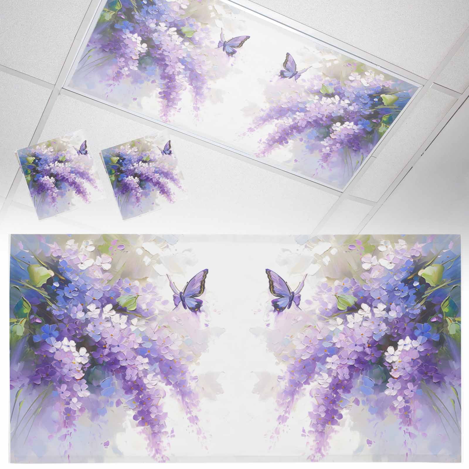 2 Pack Oil Painting Fluorescent Light Covers for Ceiling Lights Art ...