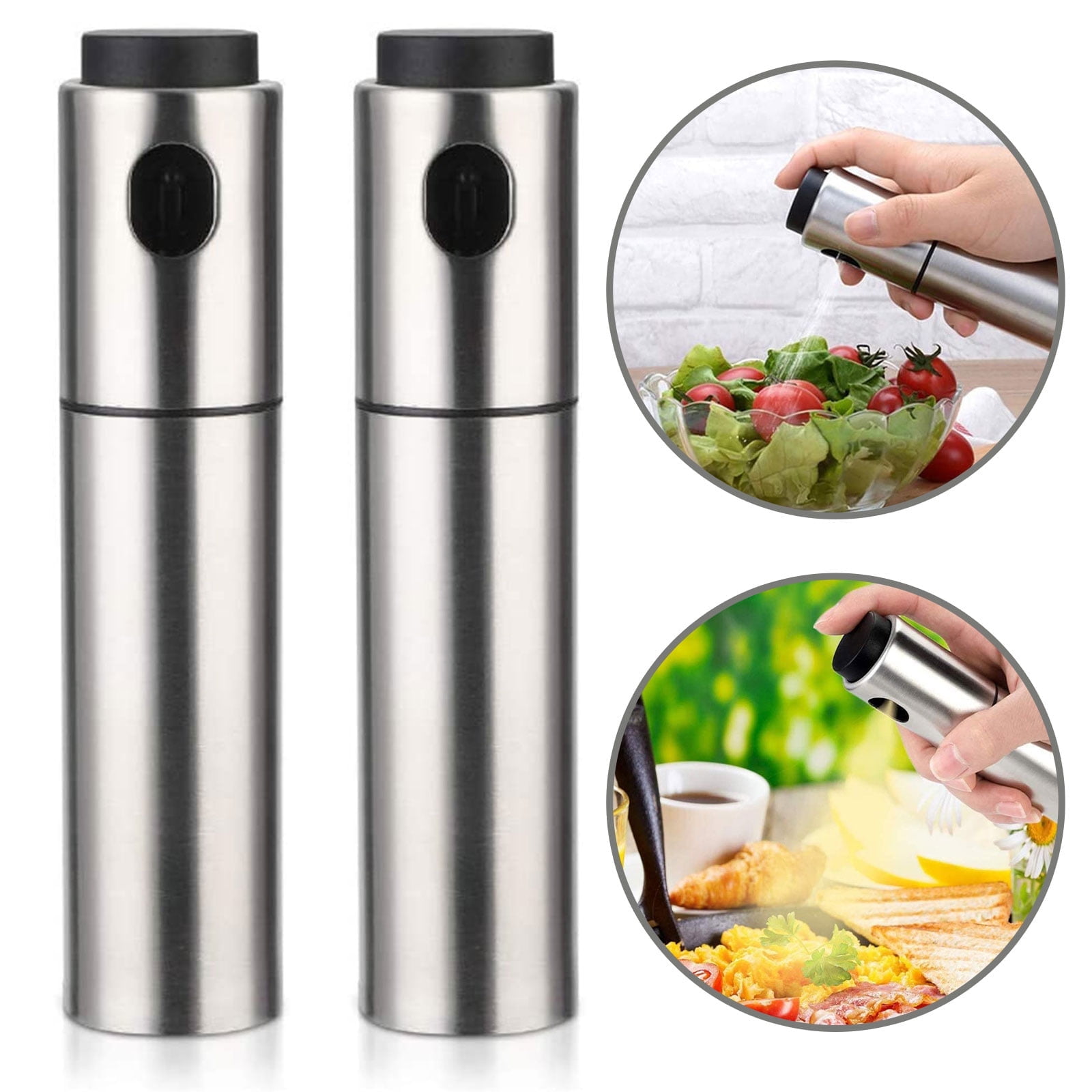 2 Pack 100ml Stainless Steel Oil Spritzer for Cooking, Spray Mister for ...